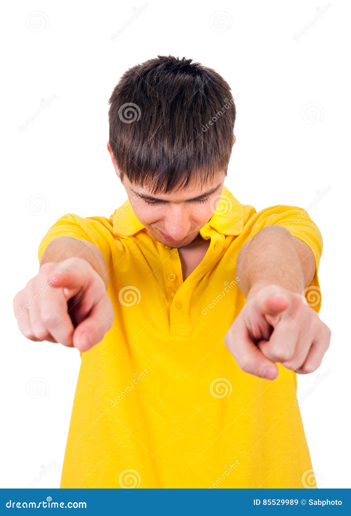Young Man pointing at You stock image. Image of fail - 85529989