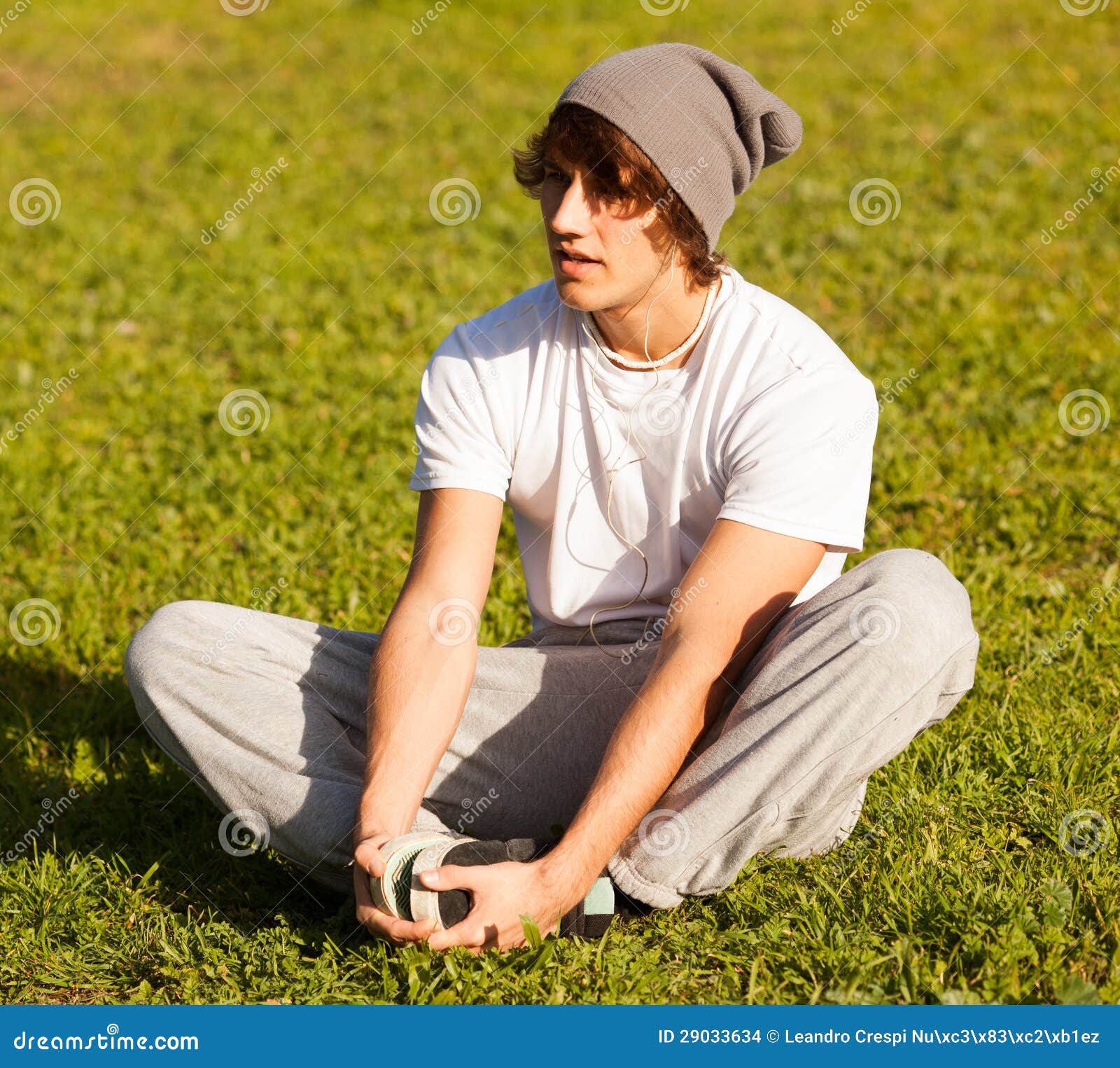 Young Man Portrait Stretching after Jogging Stock Photo - Image of ...