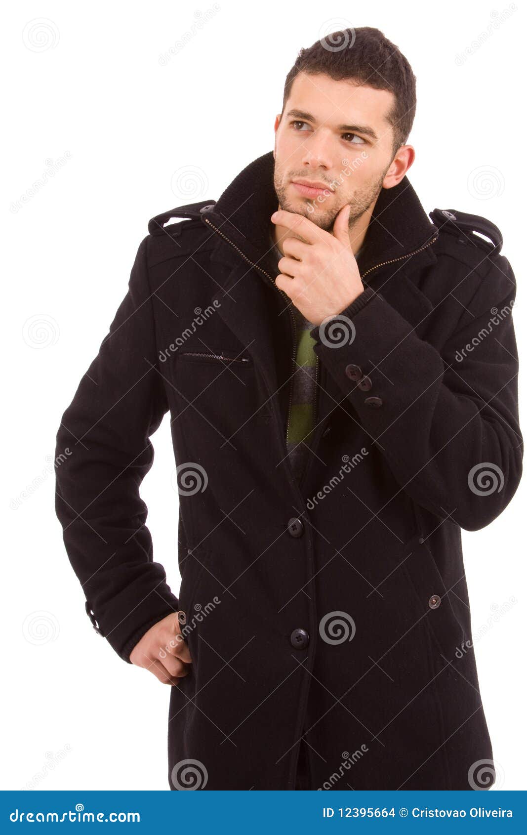 Young Man Portrait with Thinking Expression Stock Photo - Image of face ...