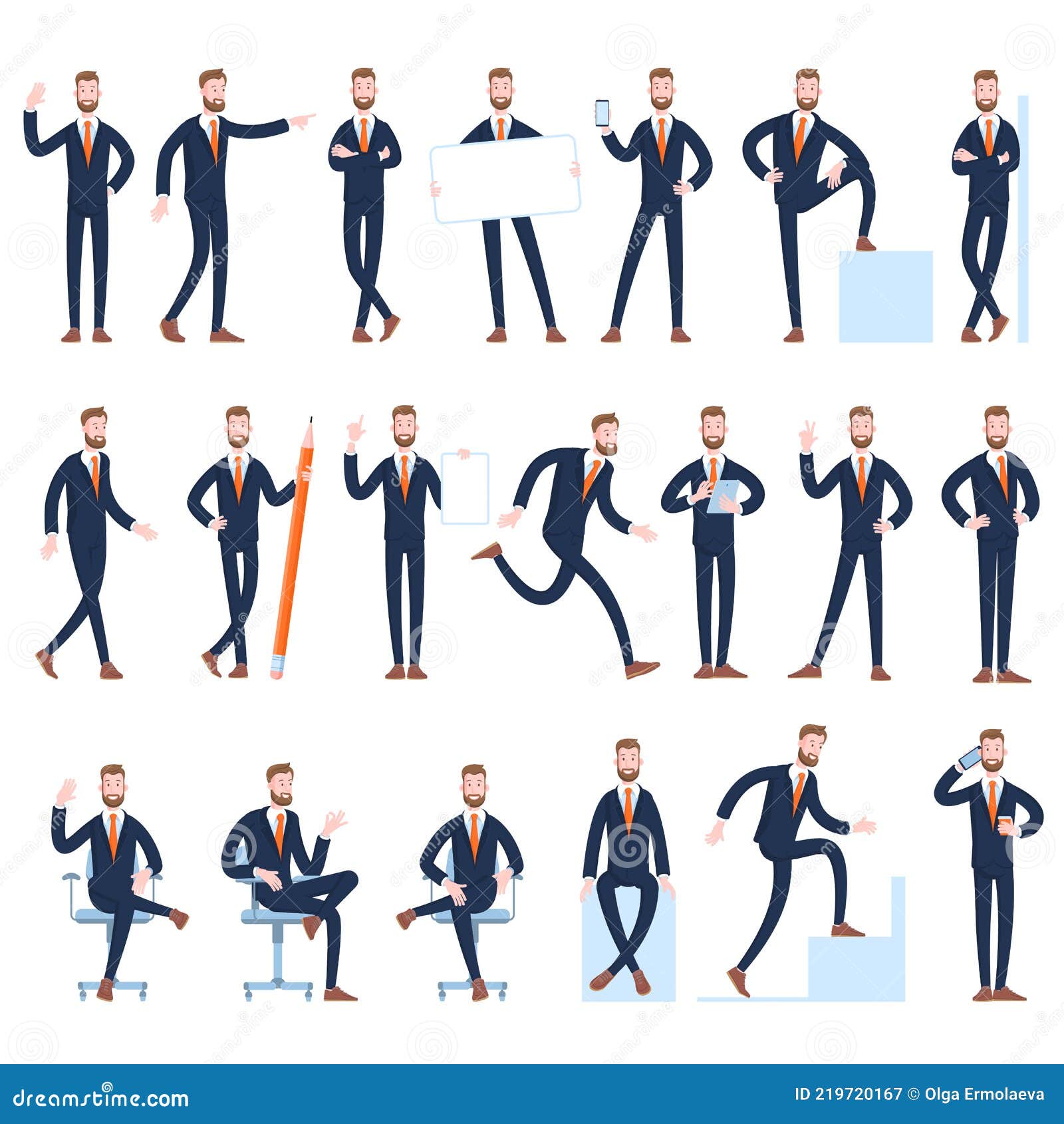 Young Man Poses and Activitye Stock Vector - Illustration of staff ...