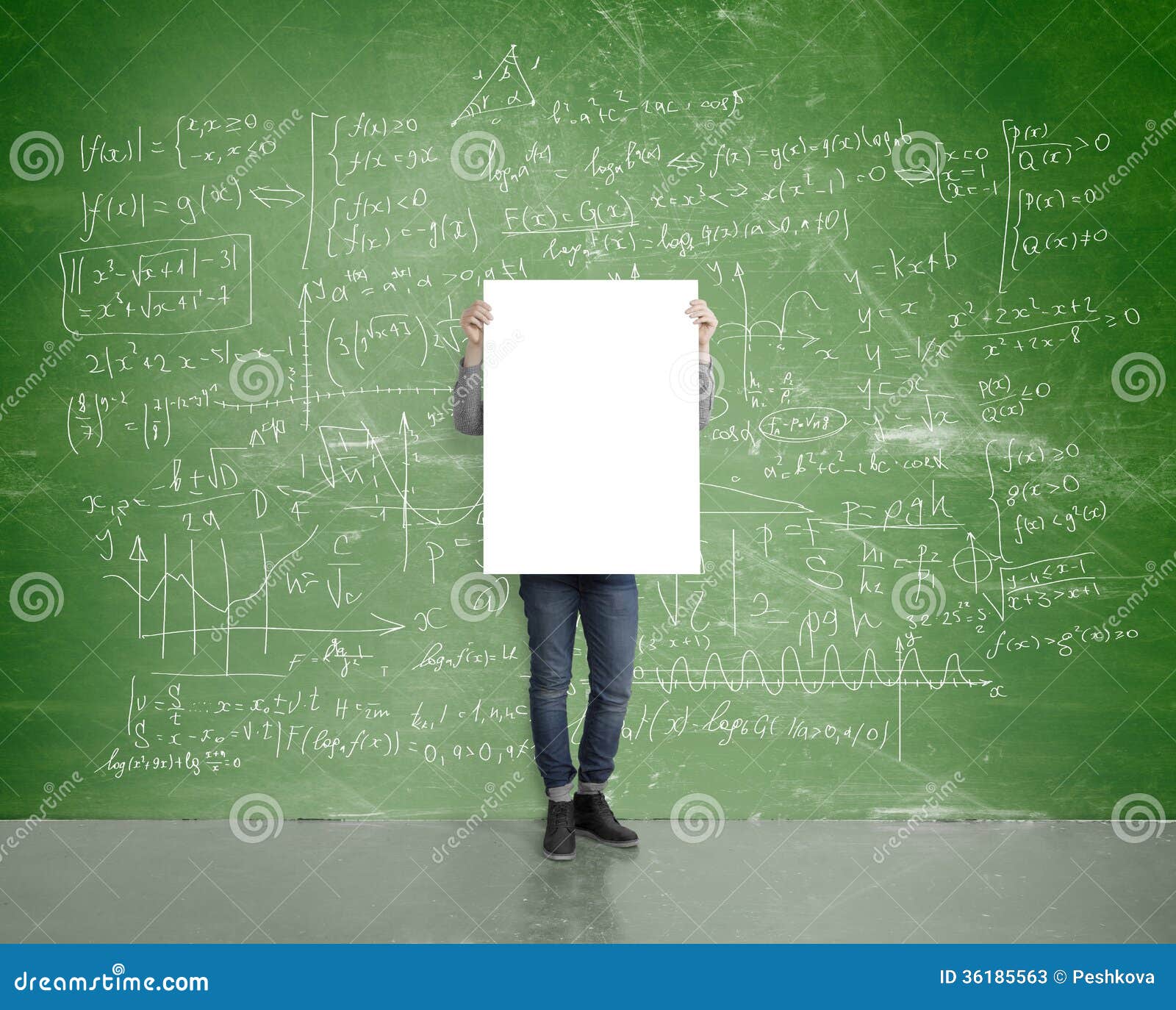 Young man with poster stock image. Image of plan, development - 36185563