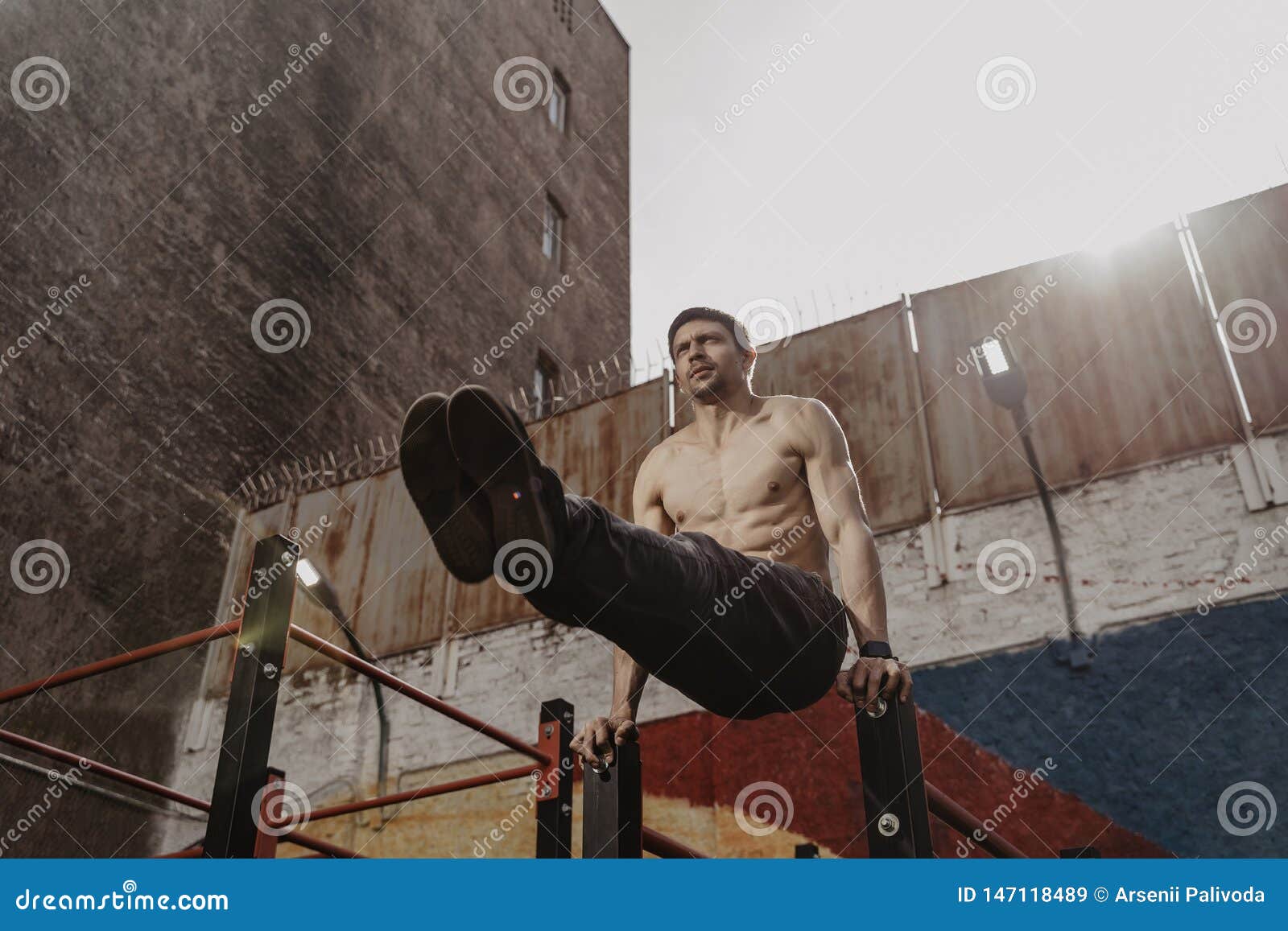 Young Man Practicing Calisthenics Stock Image - Image of heart ...