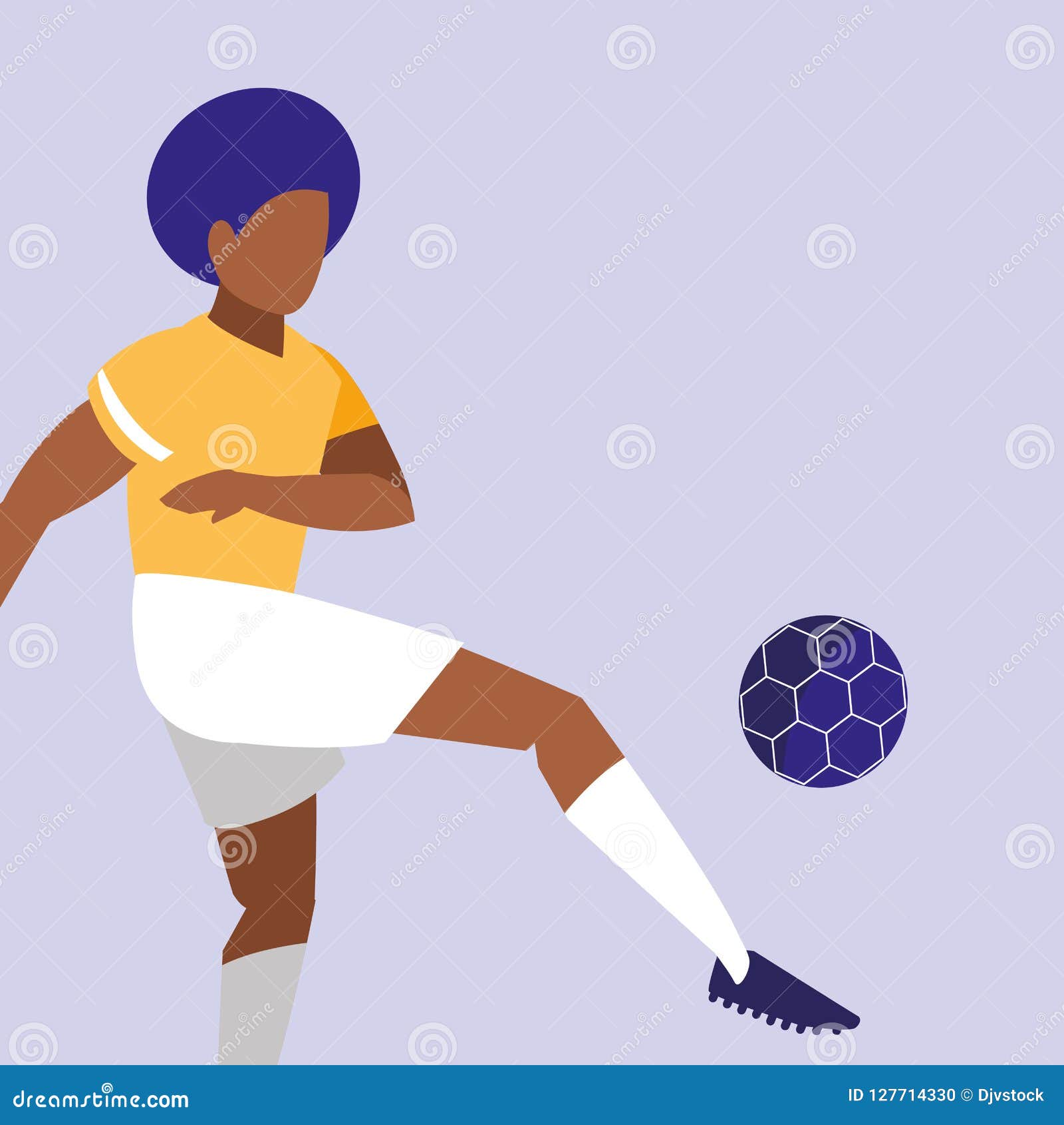 Young Man Practicing Football Isolated Icon Stock Vector - Illustration ...
