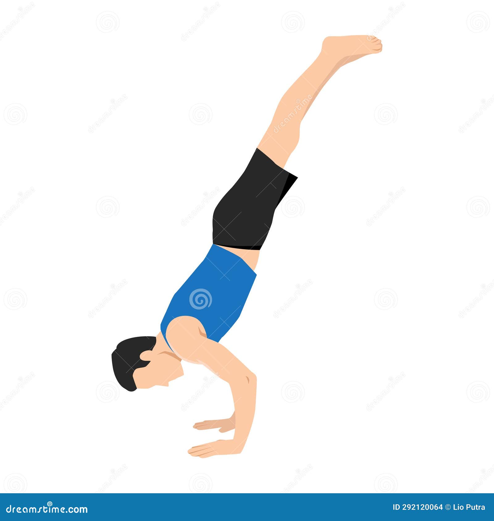 Handstand Exercise Icon Black Line Art Vector Logo | CartoonDealer.com ...