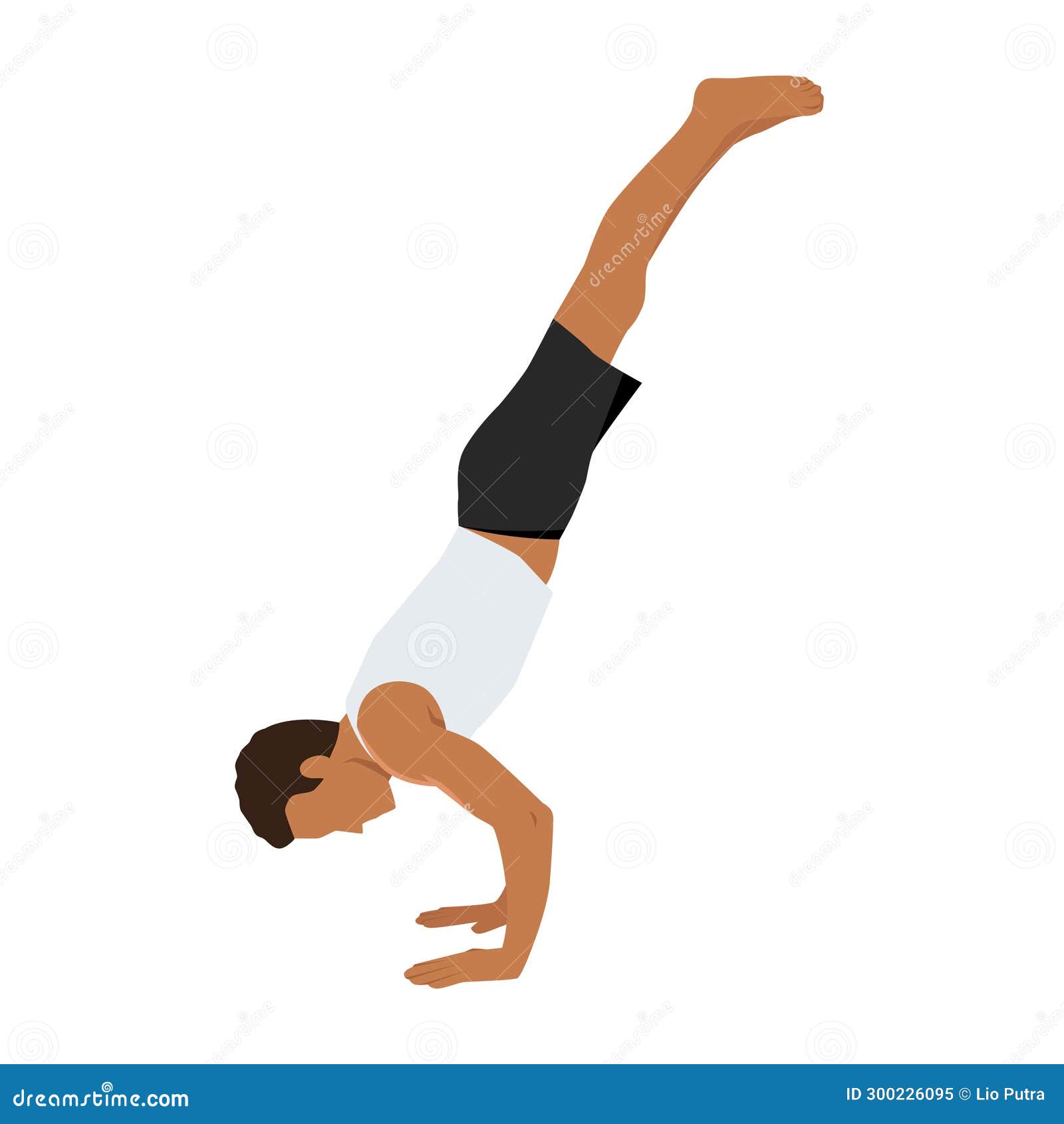 Yoga Handstand Vector Illustration Isolated On White | CartoonDealer ...