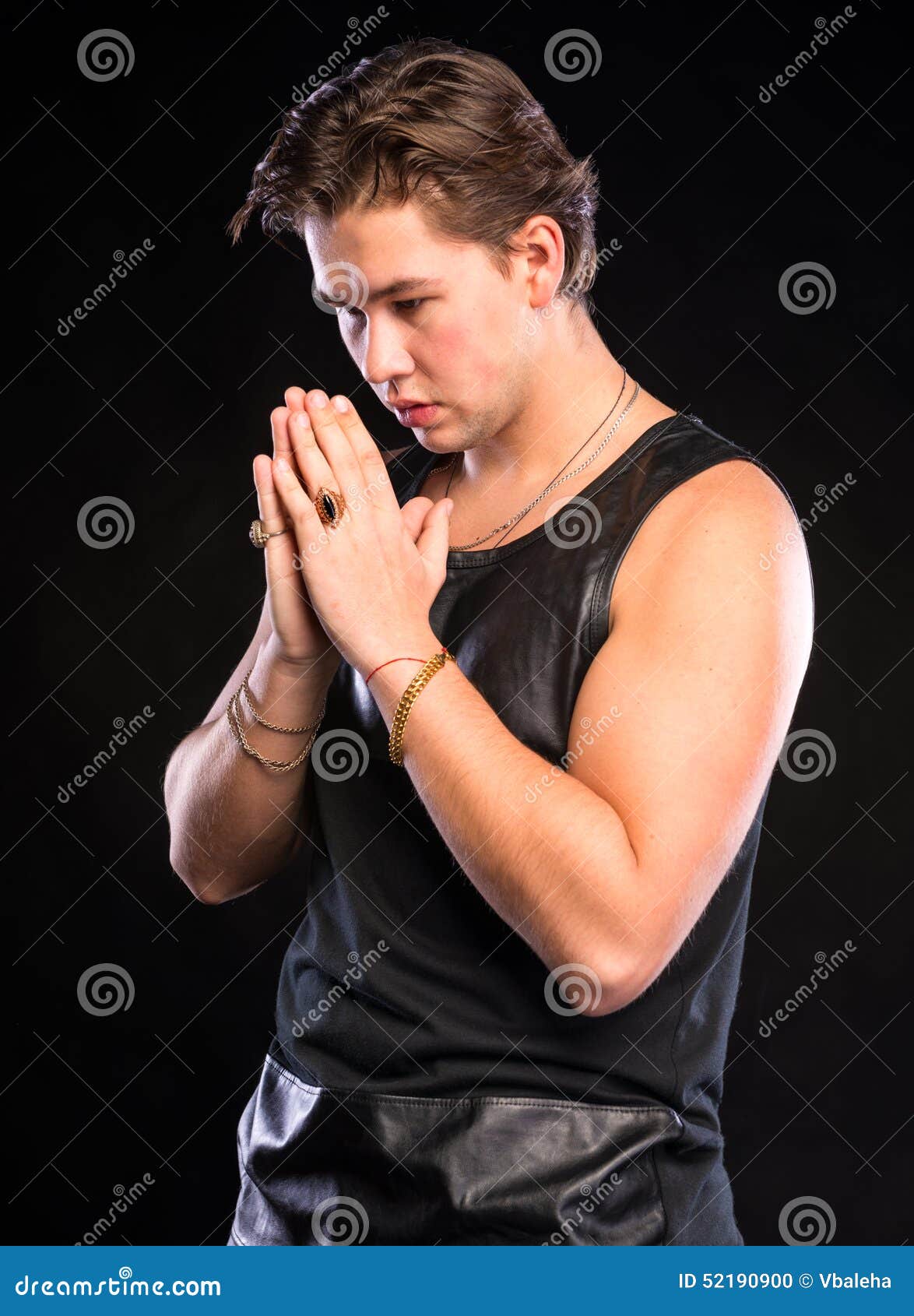 Young man praying stock photo. Image of young, hope, faithful - 52190900