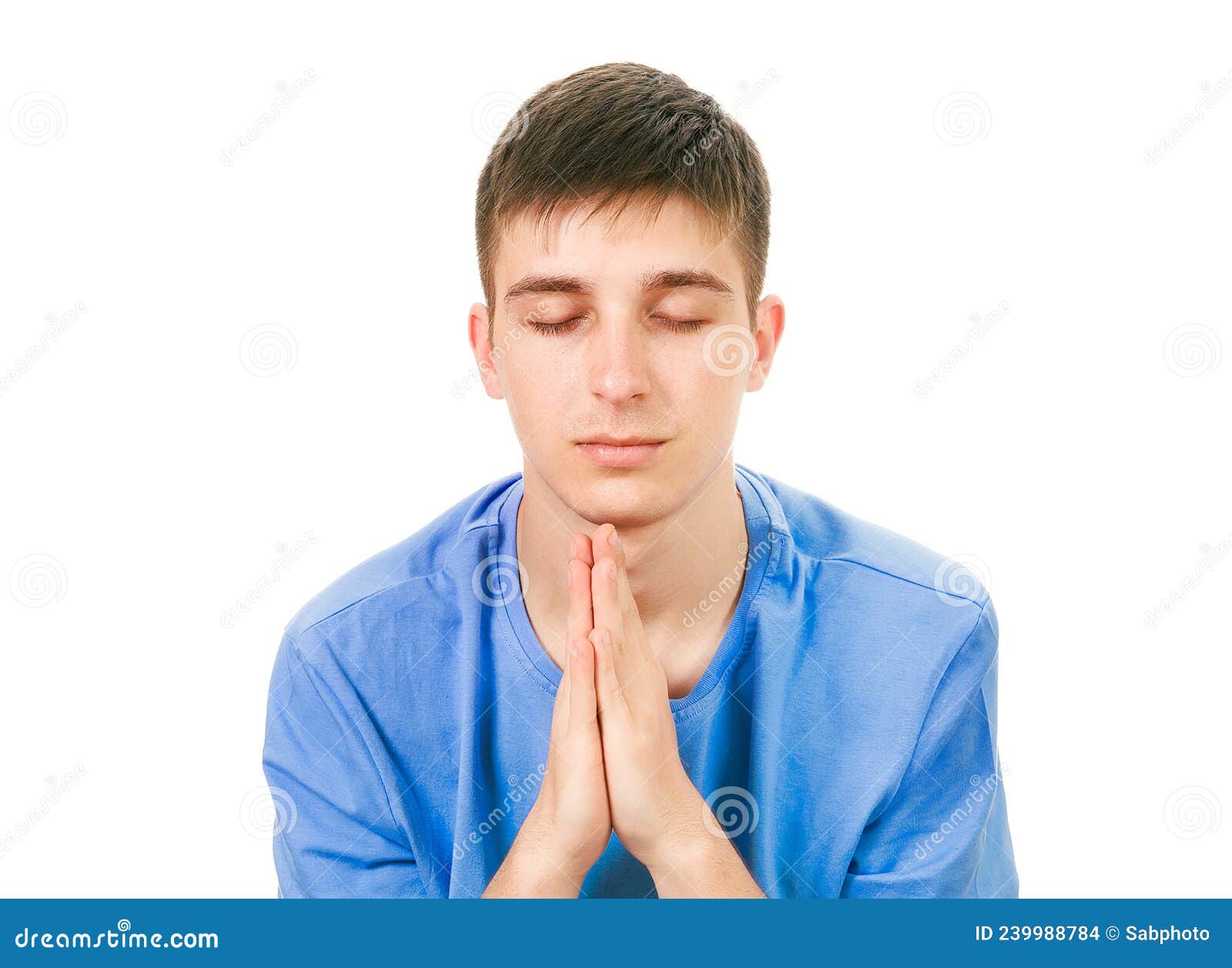 Young Man praying stock photo. Image of praying, calm - 239988784