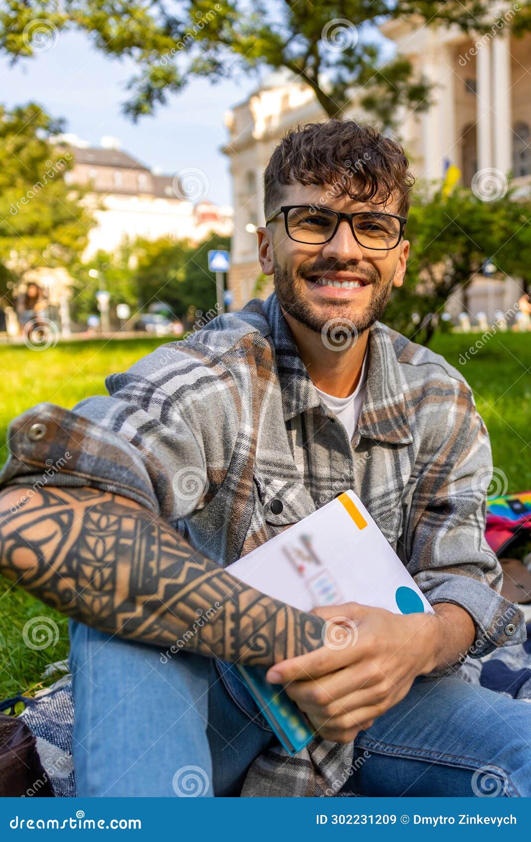Young Man Preparing for the Exam and Looking Exciting Stock Image ...
