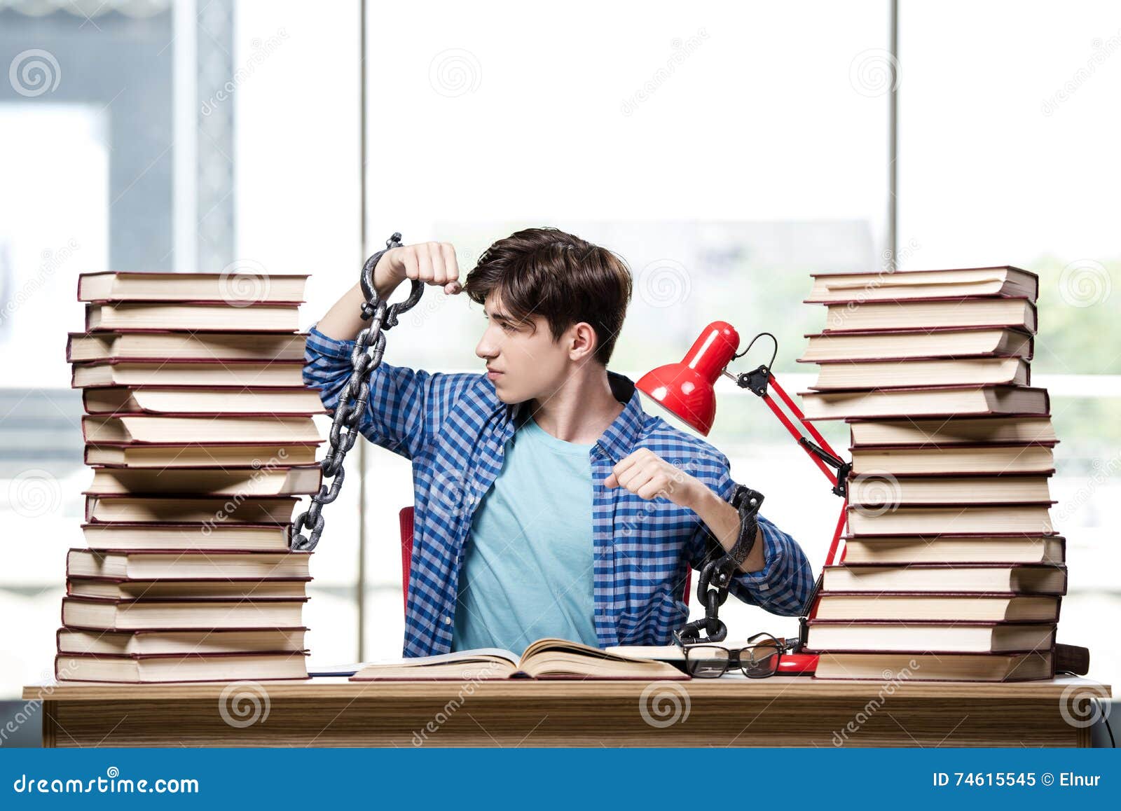 The Young Man Preparing for Graduation Exams in College Stock Image ...