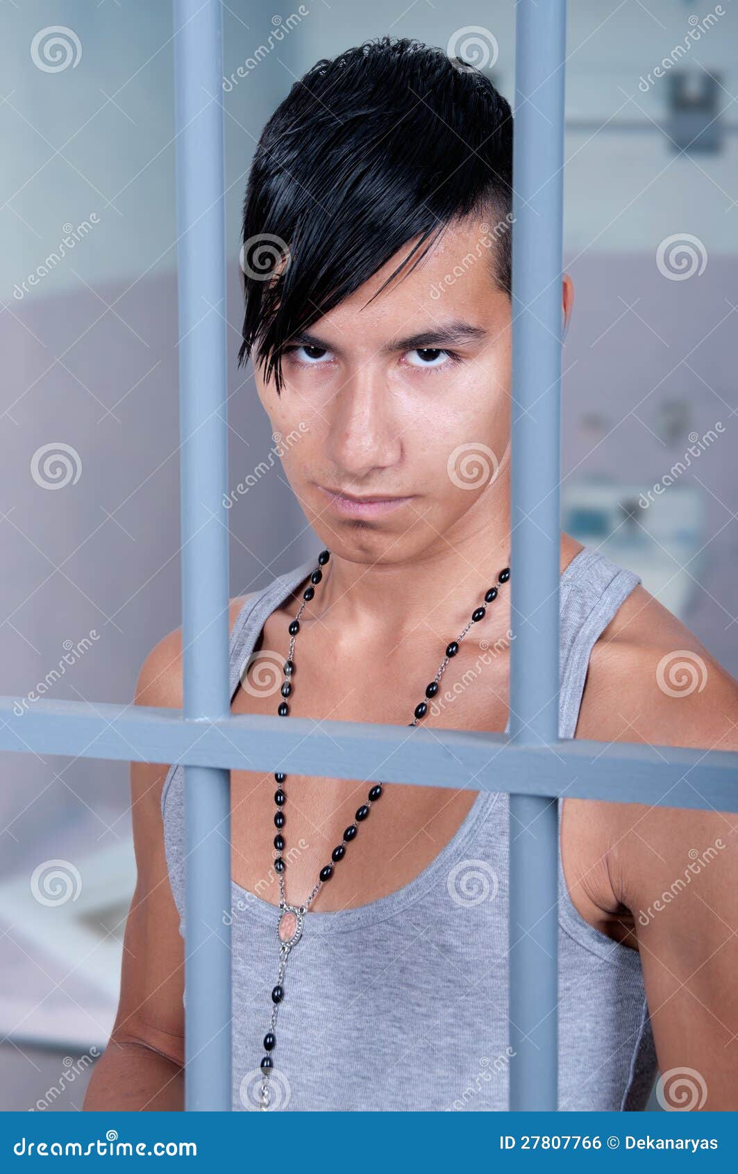 Young man in prison stock photo. Image of body, barrier - 27807766