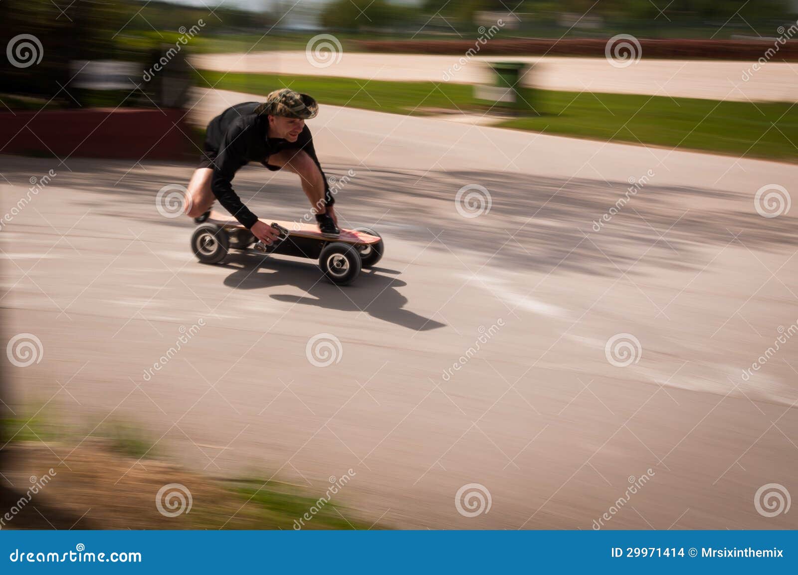 Riding Fast on an Electric Skateboard Stock Photo - Image of person ...