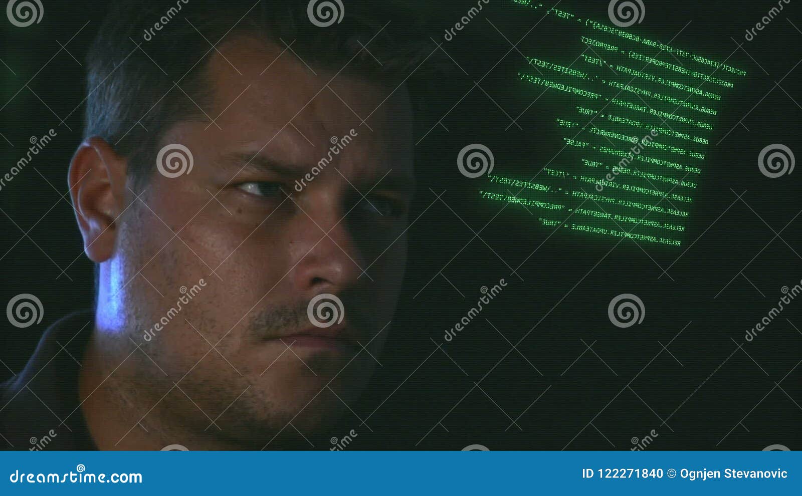 Young Man and Programming Code Running Stock Footage - Video of coding ...