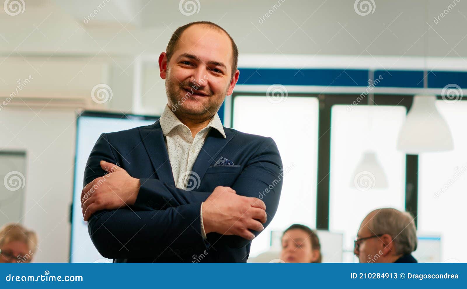 Young Man Project Manager Smiling in Front of Camera Stock Image ...