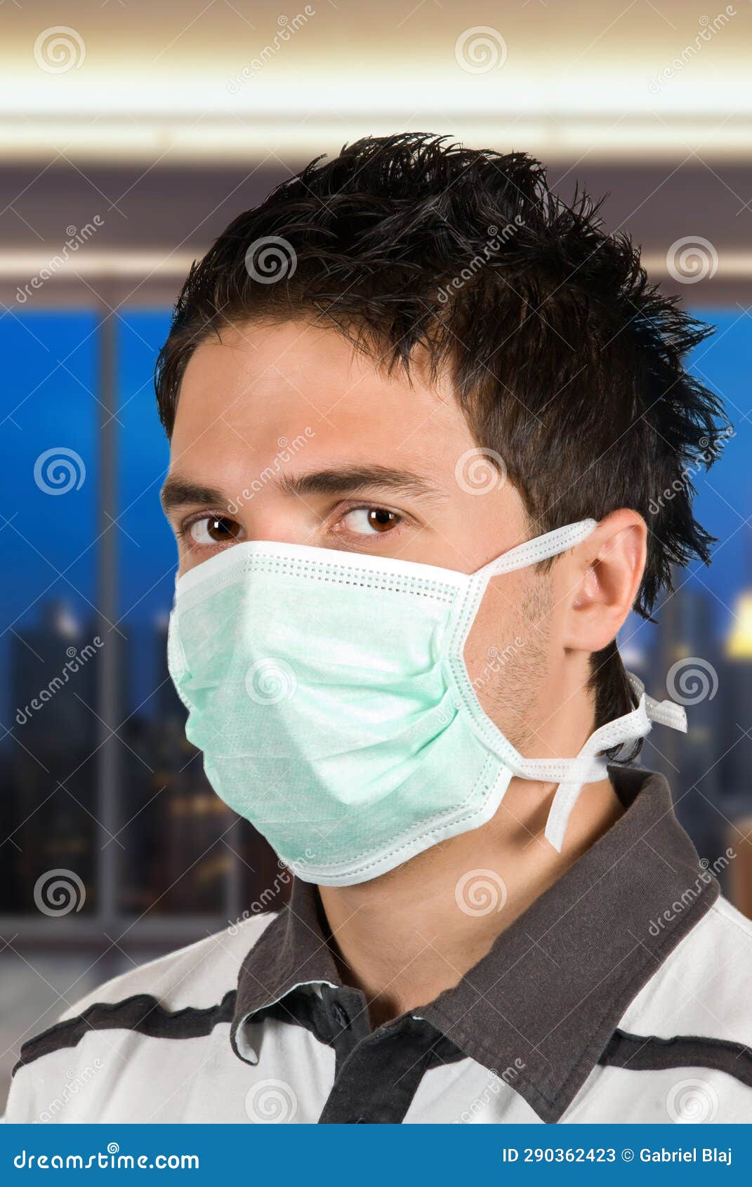 Young Man with Protective Mask Stock Image - Image of wearing, mask ...