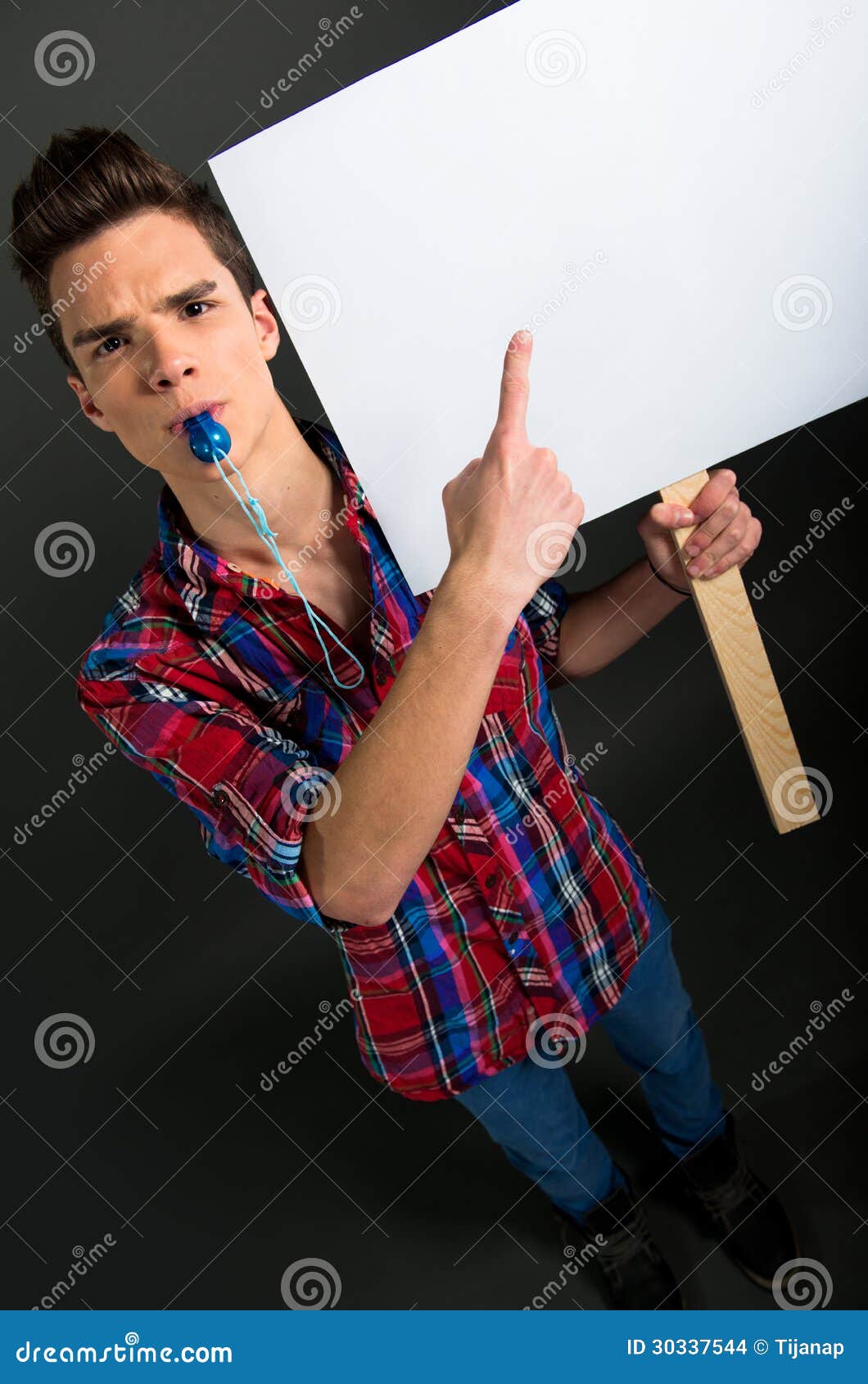 Young Man Protesting with Protest Sign Stock Photo - Image of ...