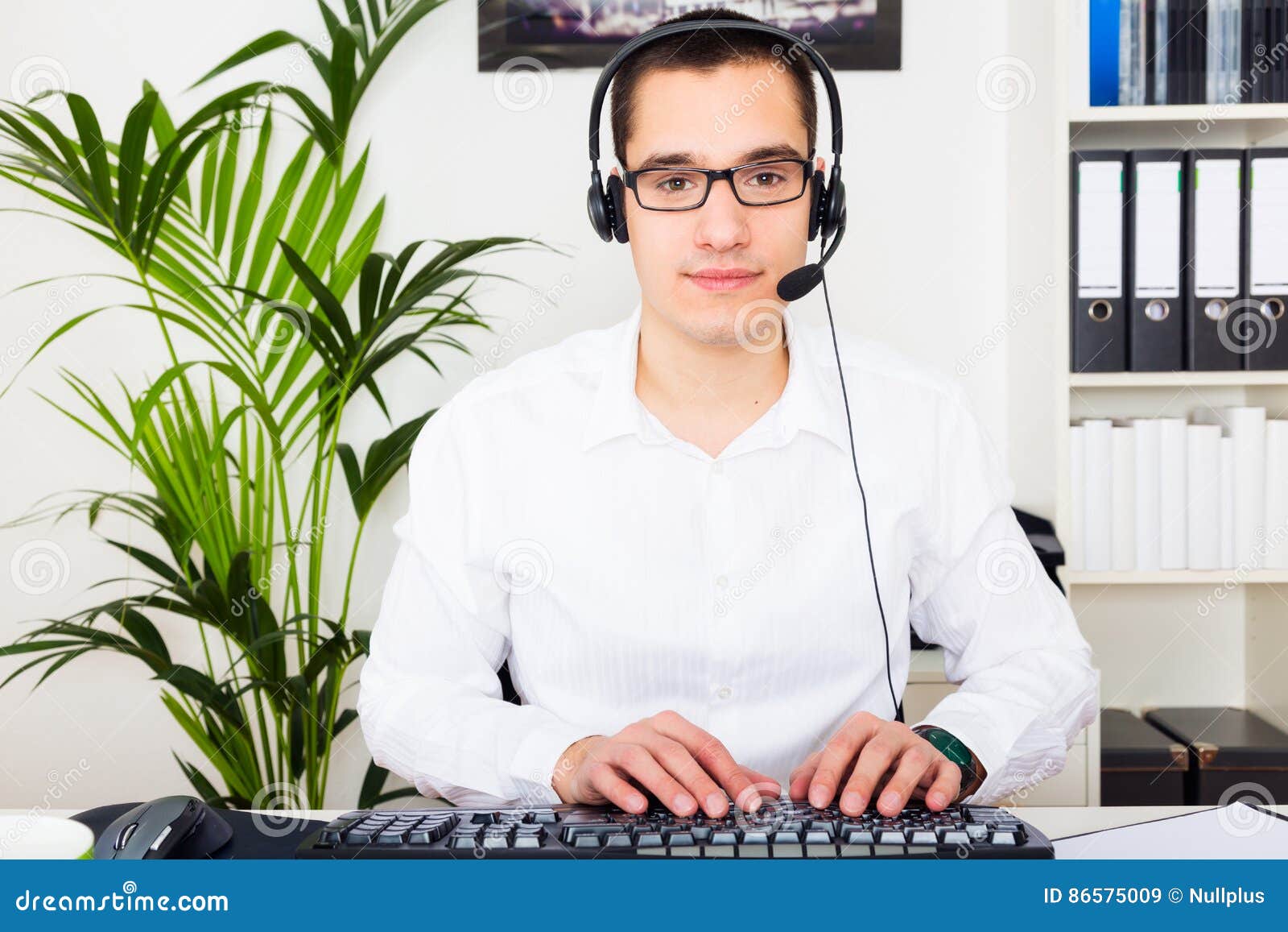 Young Man Providing it Support Stock Image - Image of working, computer ...