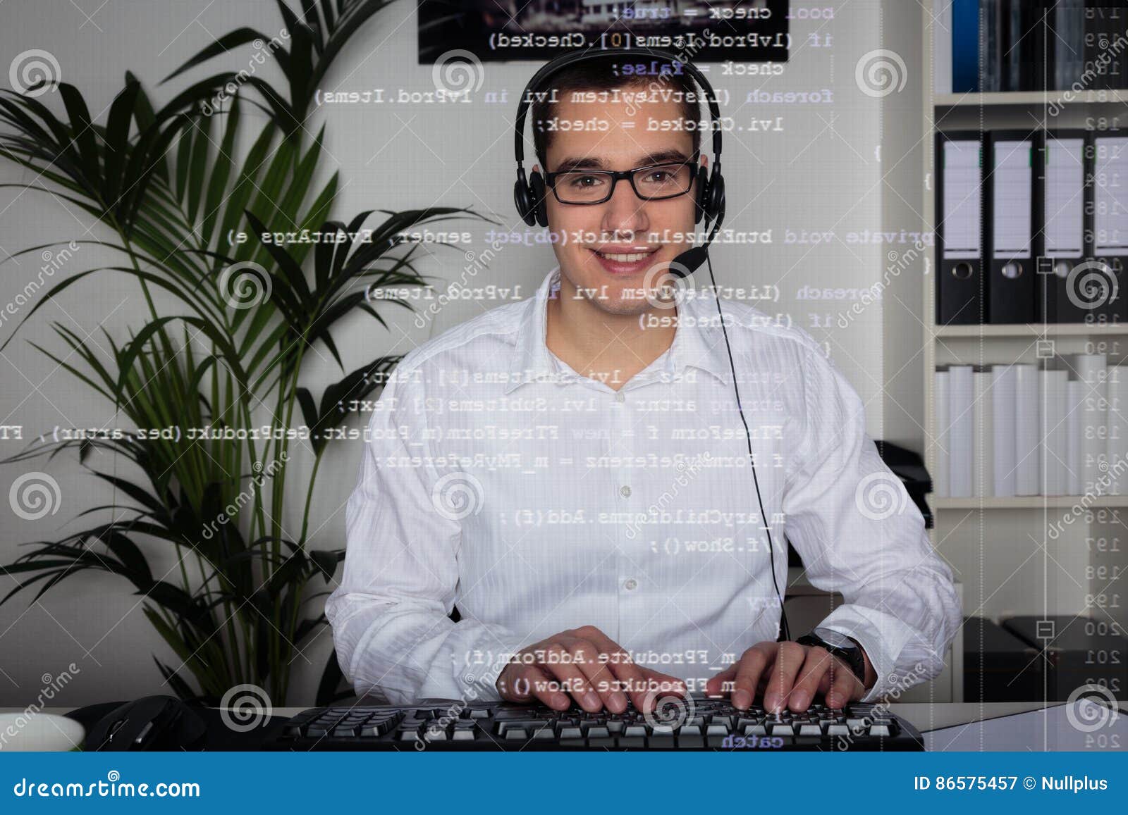 Young Man Providing it Support Stock Image - Image of professional ...