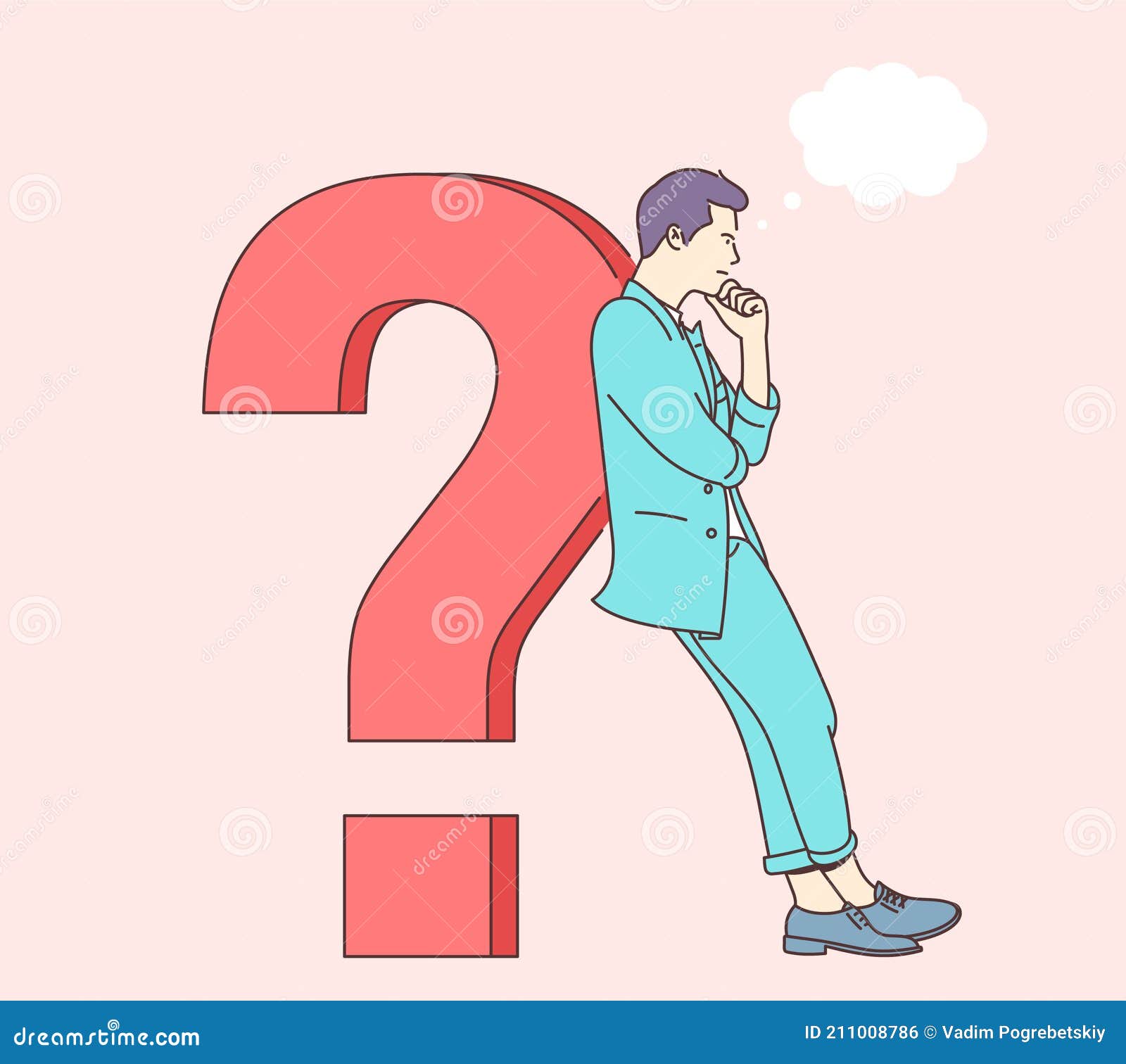 Question, Brainstorm, Thinking Concept. Flat Vector Illustration Stock ...