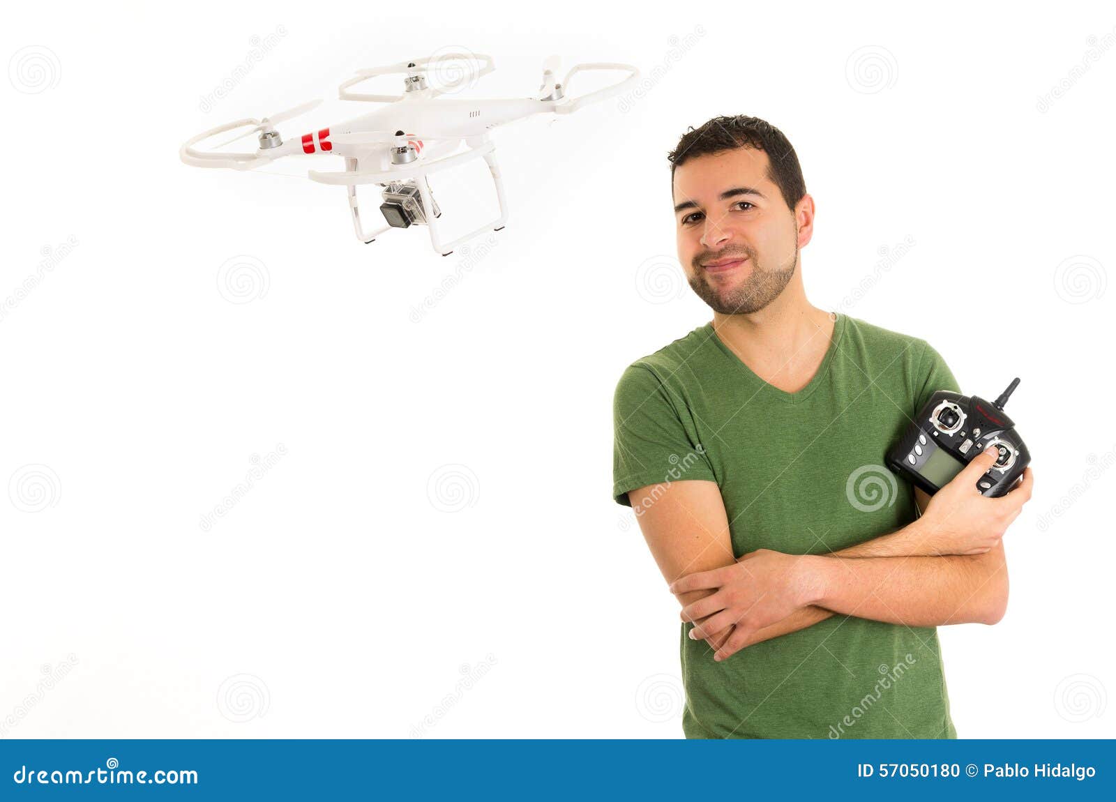 Young Man with Quadcopter Drone Stock Photo - Image of control, drone ...