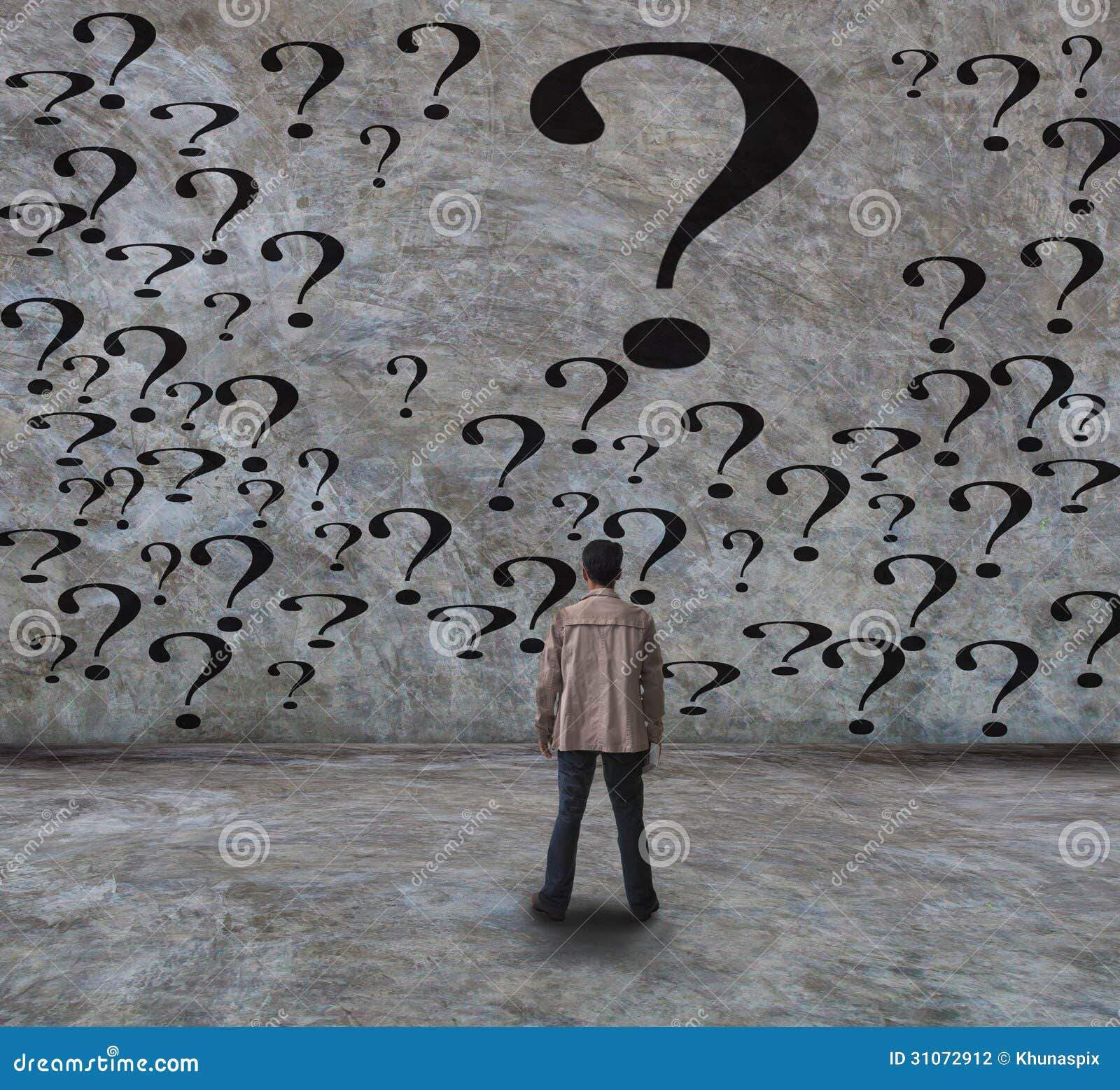 Young man and question stock photo. Image of back, people - 31072912