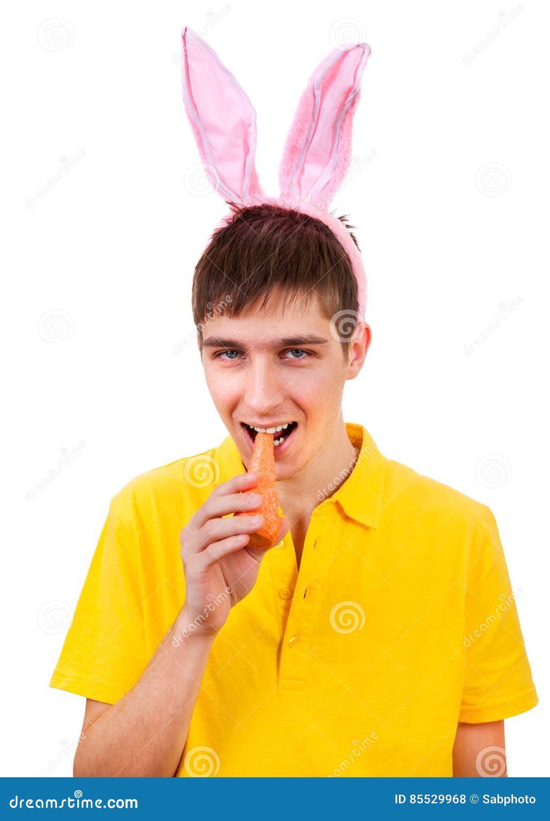Young Man with Rabbit Ears stock photo. Image of enervate - 85529968