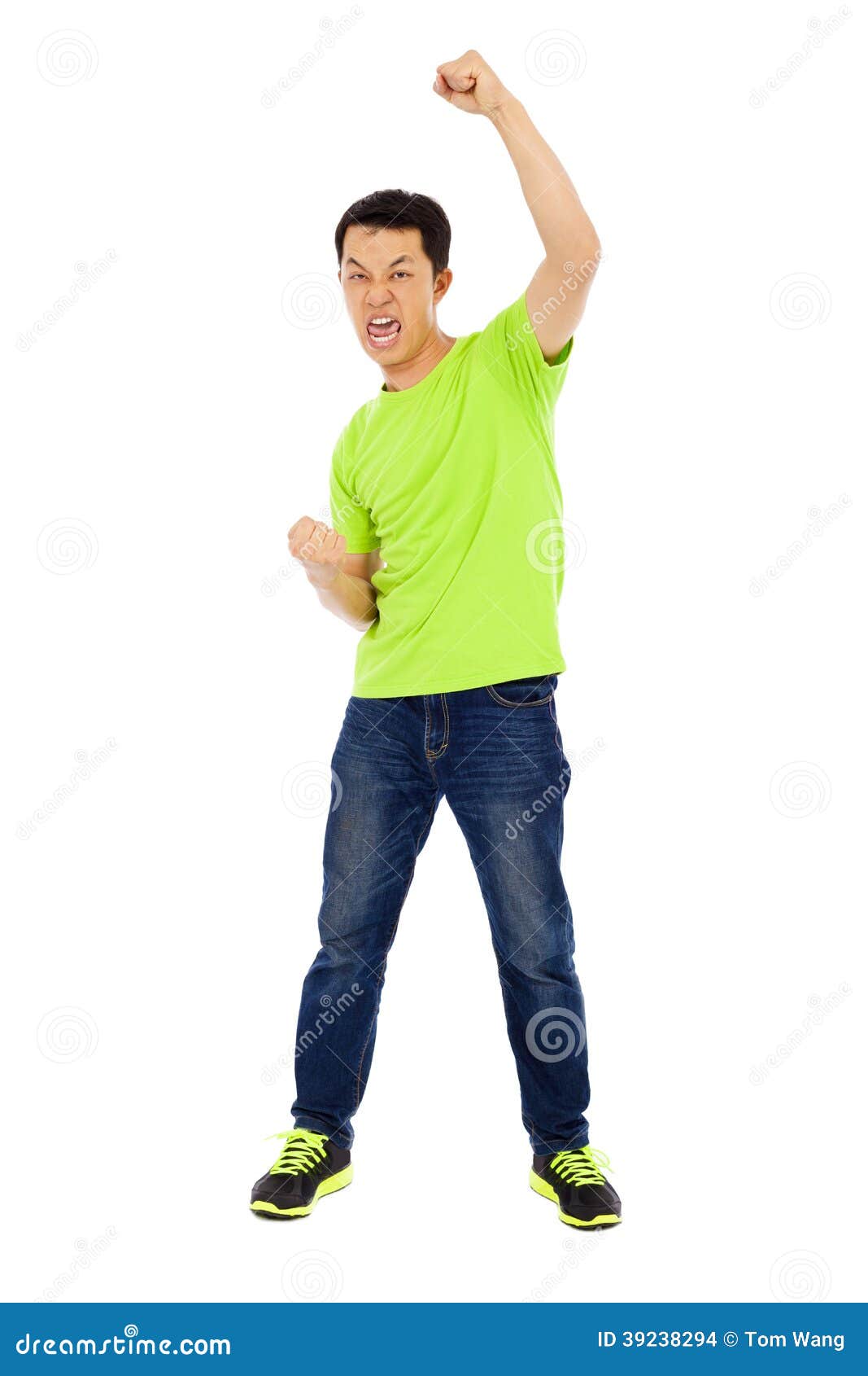 Young man raise hands stock photo. Image of modern, human - 39238294