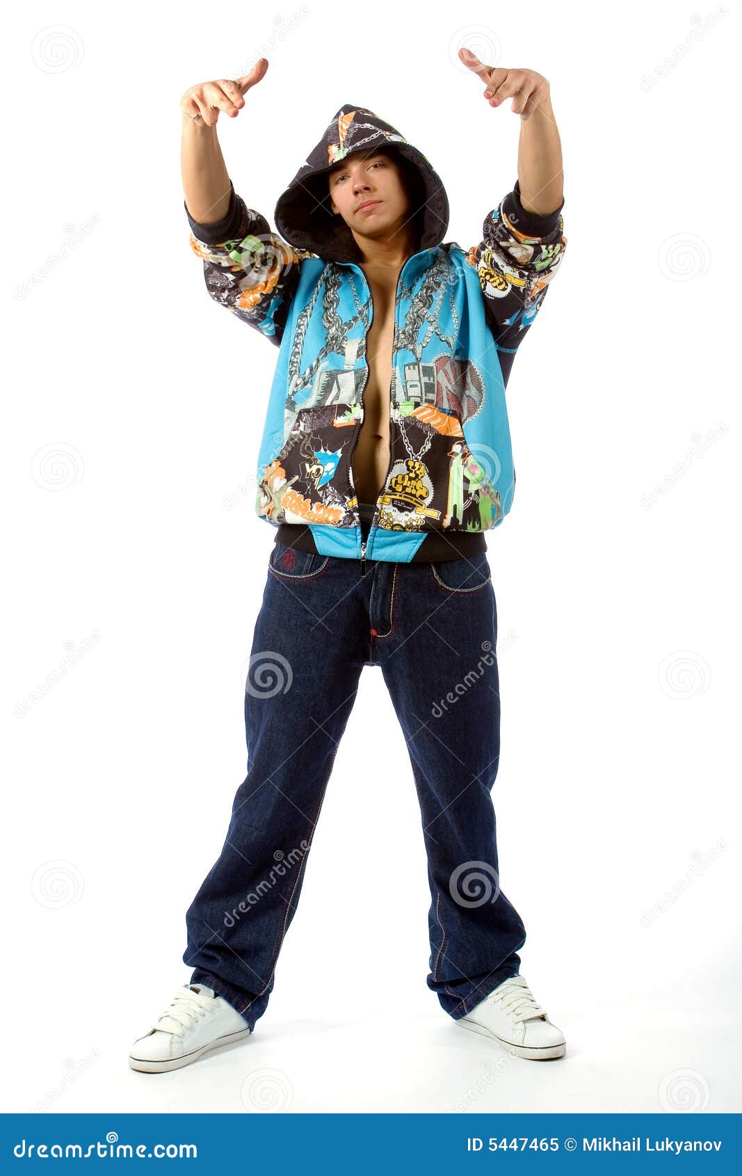 The Young Man in Rapper Clothes Stock Image - Image of pose, black: 5447465
