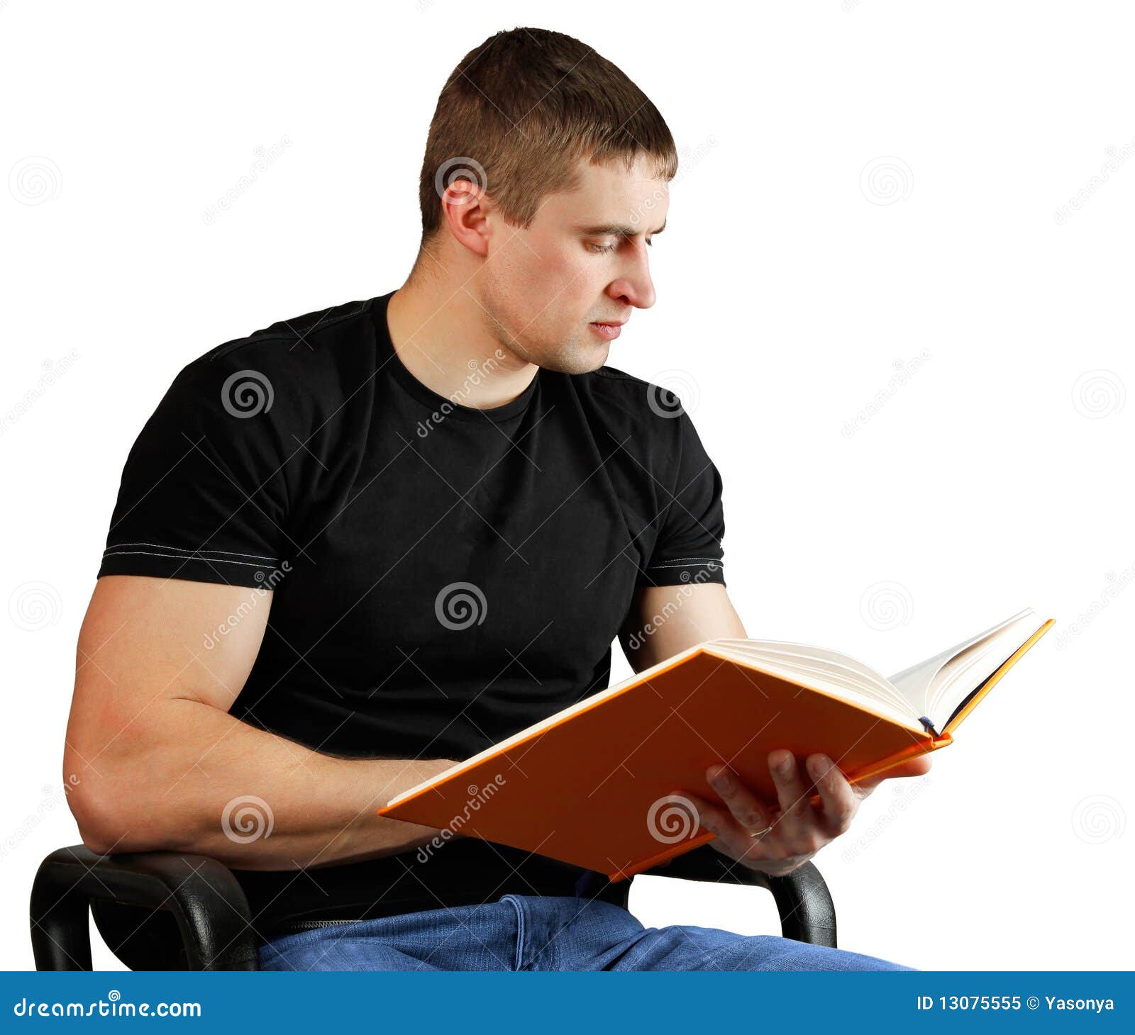 Young man reading a book stock image. Image of book, science - 13075555