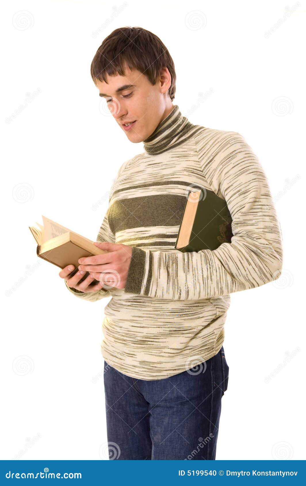 Young man reading the book stock photo. Image of casual - 5199540