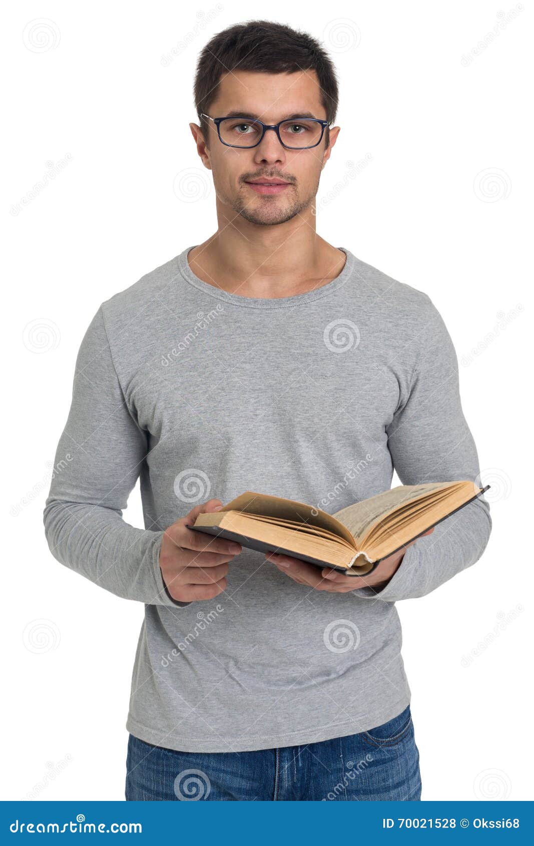 Young man reading a book stock photo. Image of group - 70021528