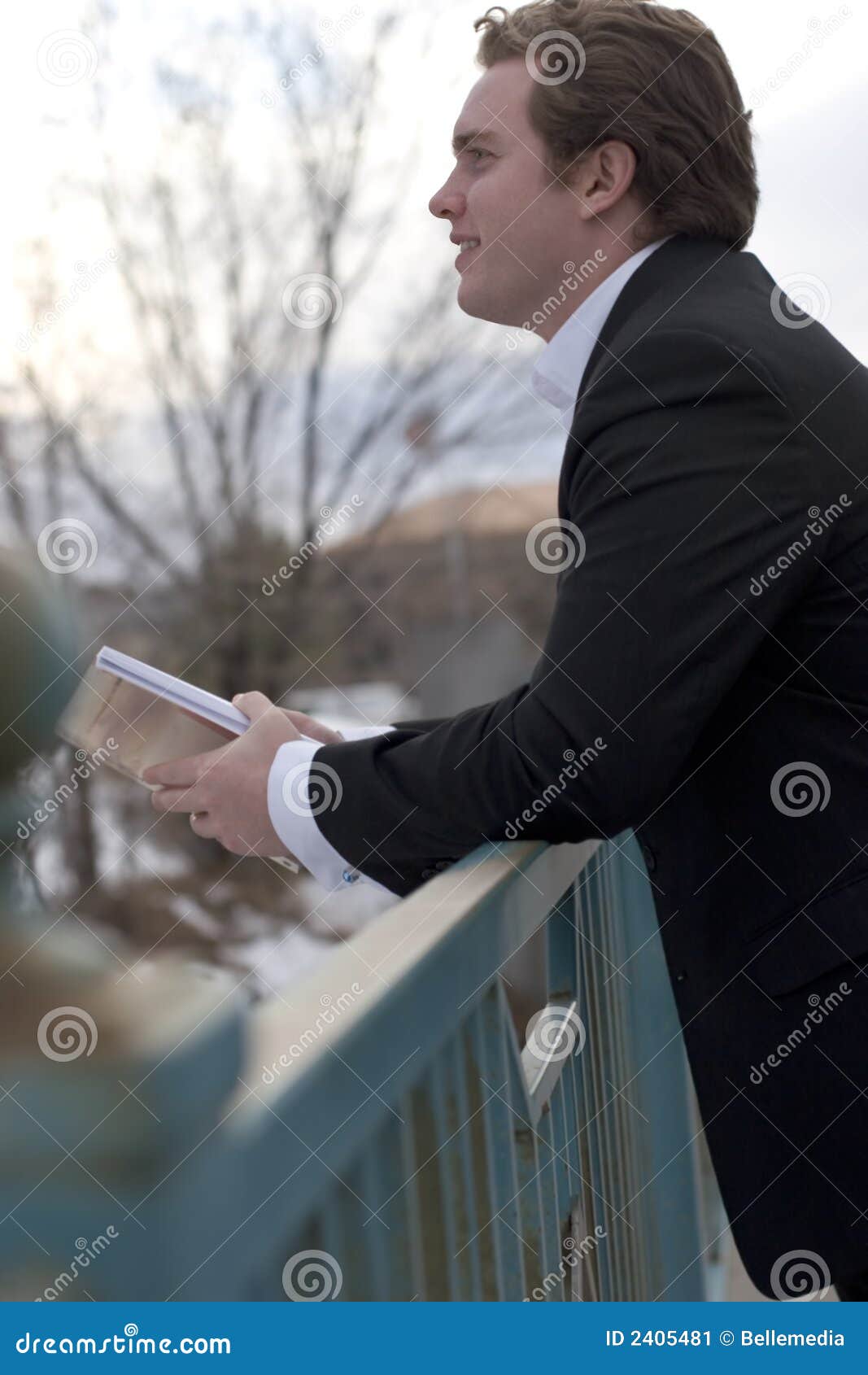 Young Man reading his book stock image. Image of destinations - 2405481