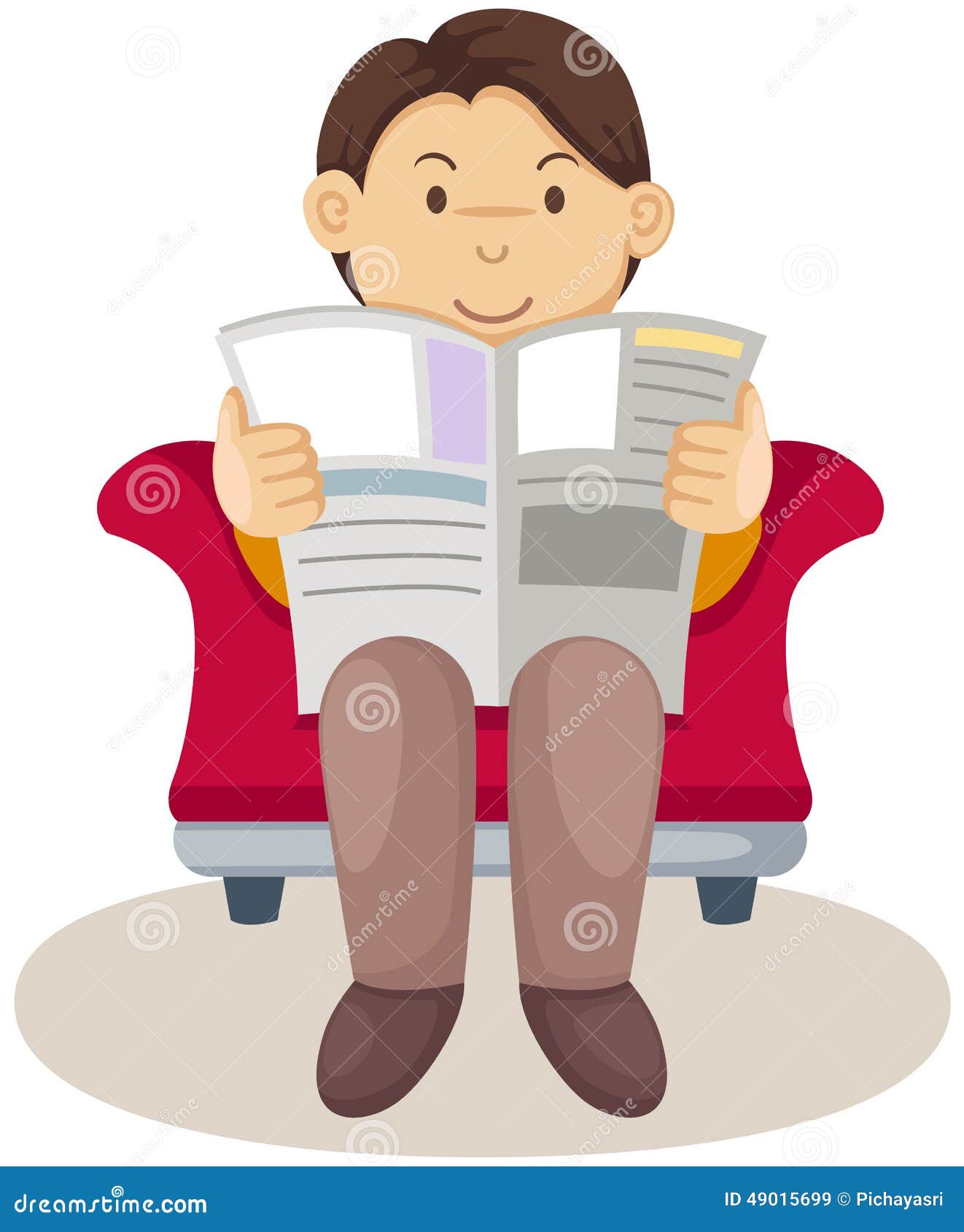 Reading Newspaper - Beautician Girl Artist Cartoon Vector Royalty-Free ...