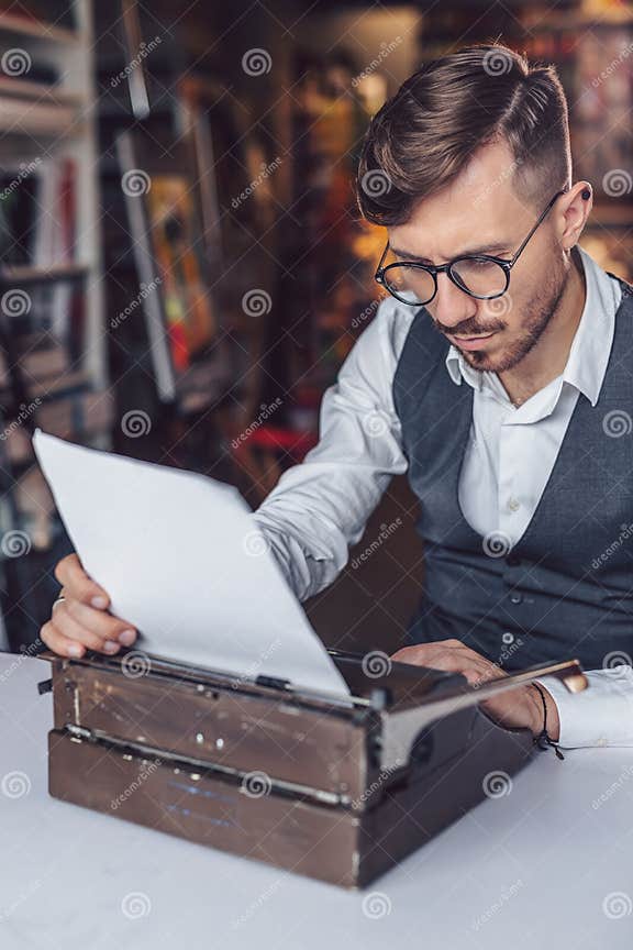 Young Man Reading the Script Stock Image - Image of professional, desk ...