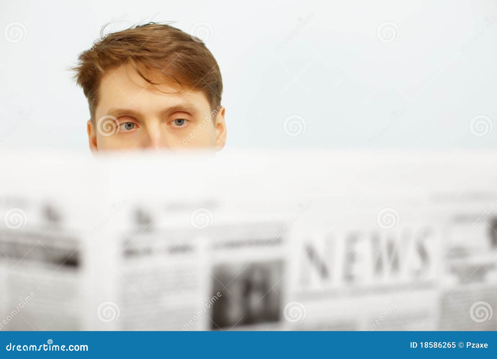 Young Man Reads the Newspaper Stock Image - Image of european, person ...