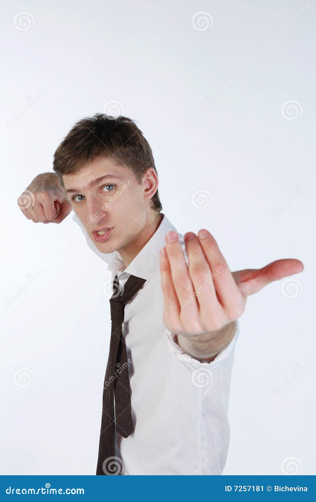 Young man ready to attack stock image. Image of blow, force - 7257181