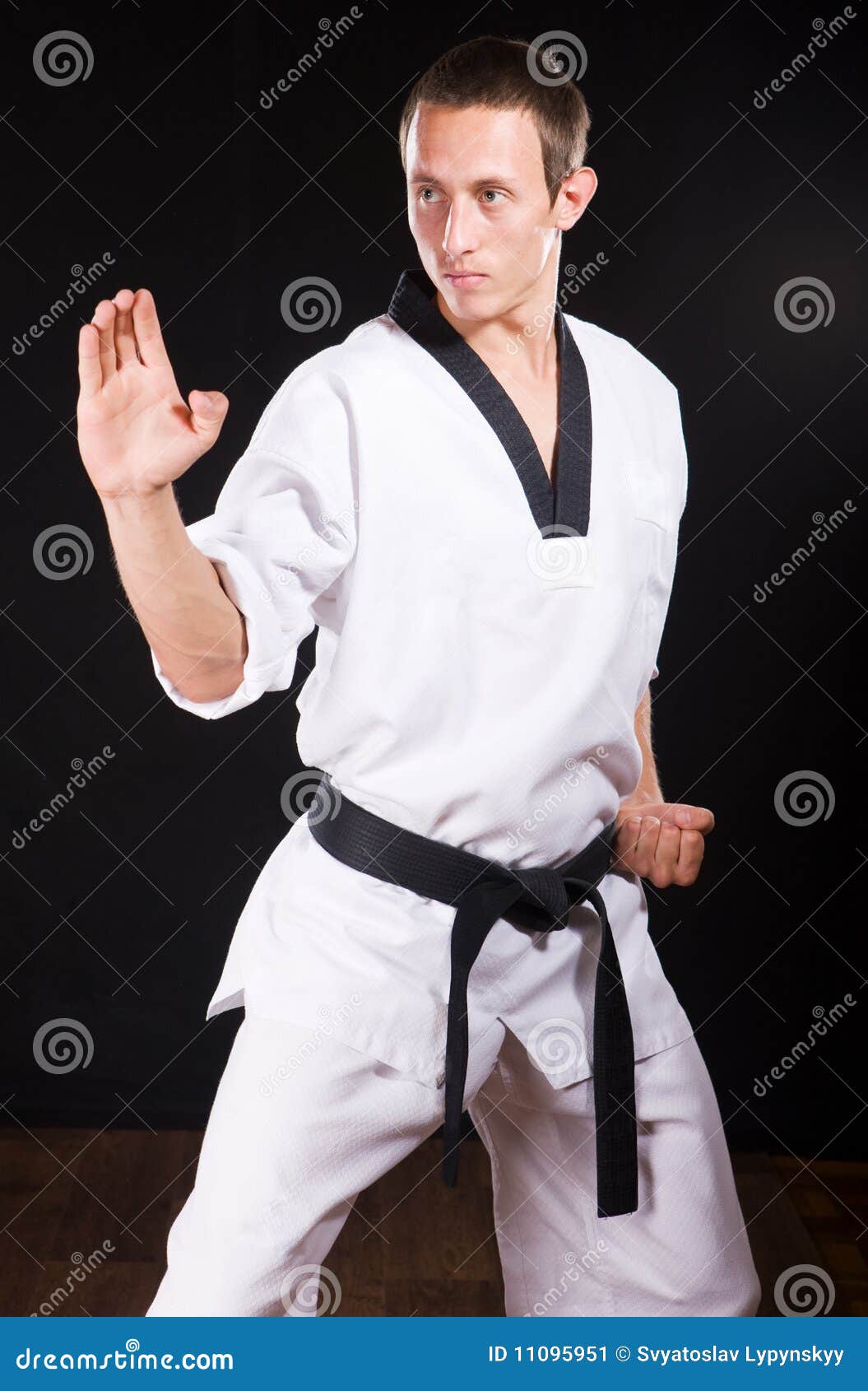 Young Man Ready To Fight on Black with Path Stock Image - Image of ...