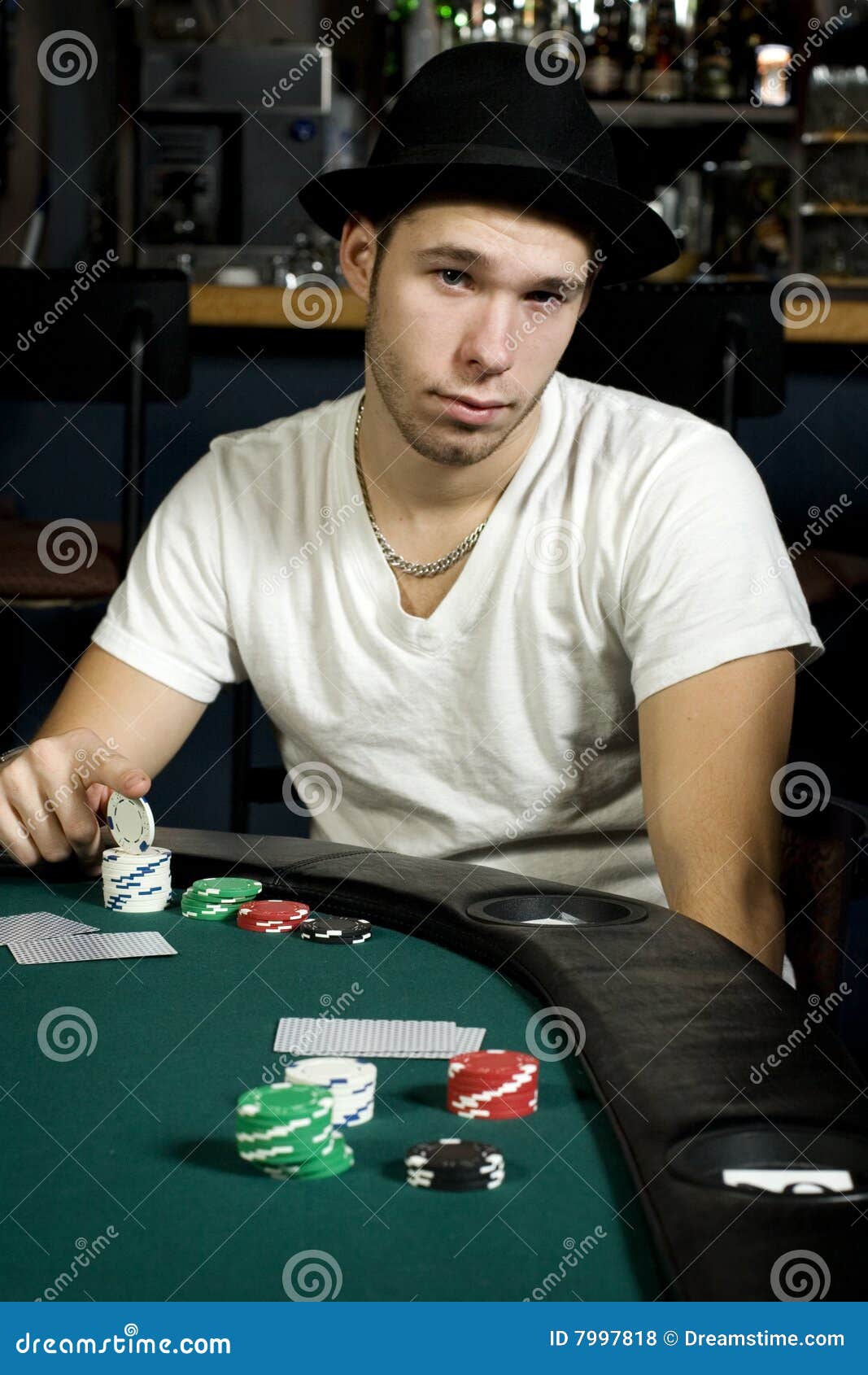 Young Man Ready To Play Poker Stock Photo - Image of person, playing ...