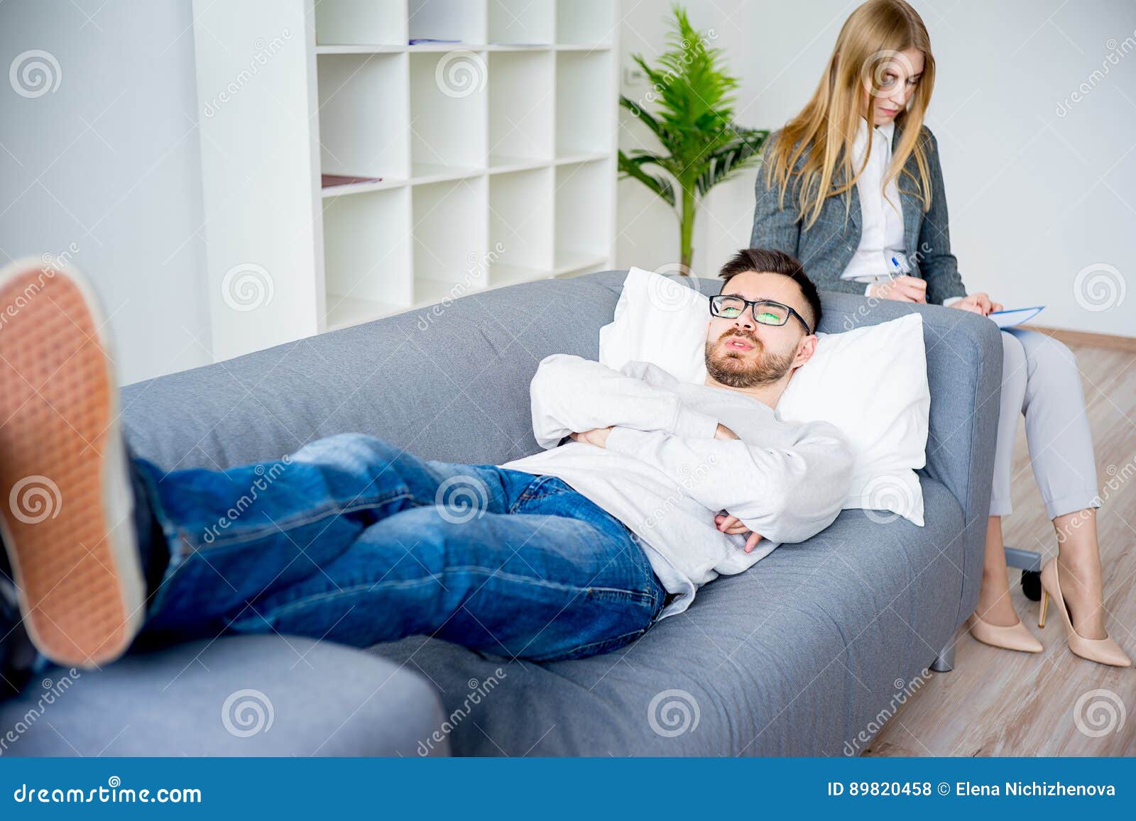 Young Man on Reception at Psychologist Stock Photo - Image of ...