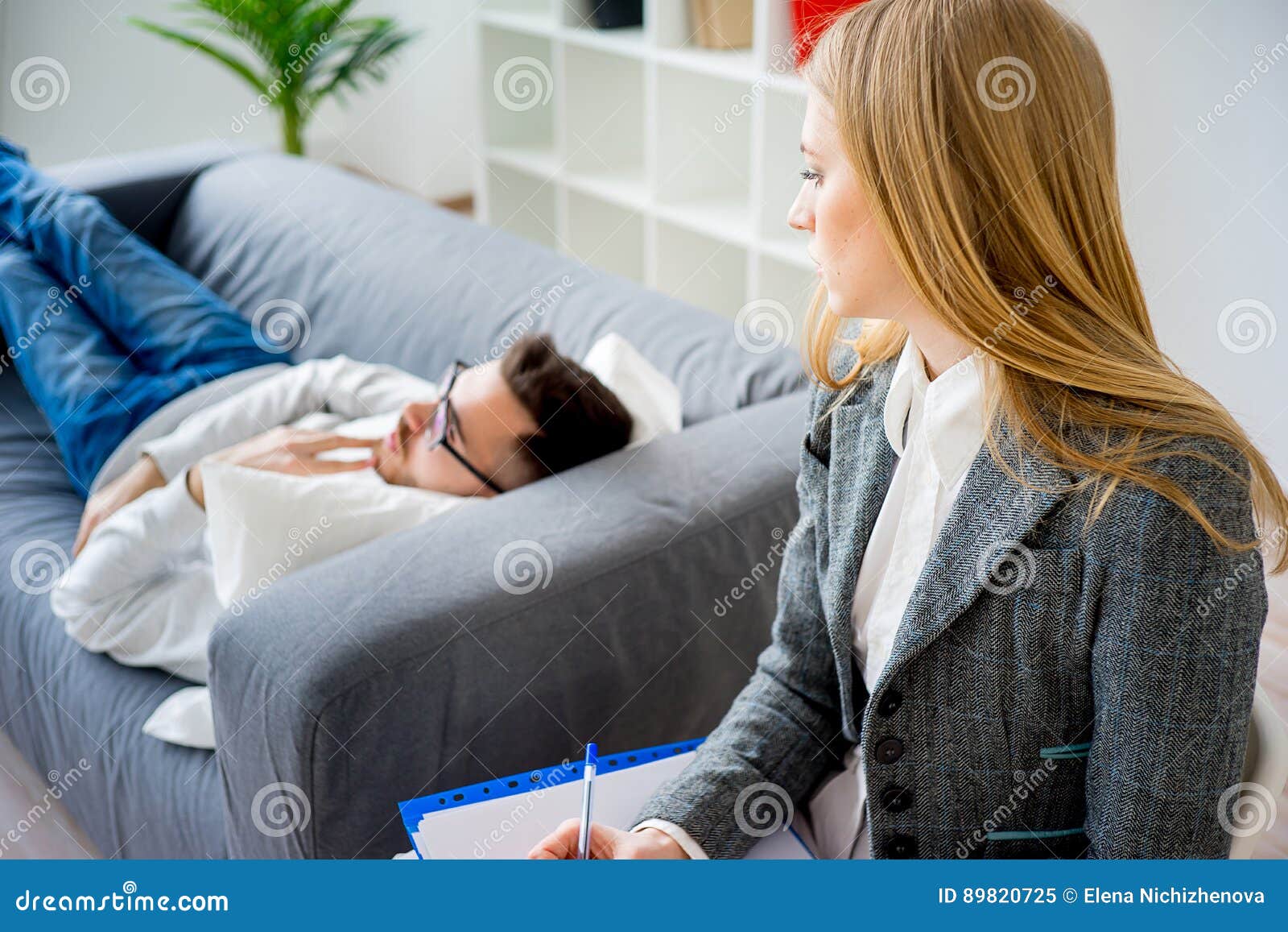 Young Man on Reception at Psychologist Stock Image - Image of counselor ...
