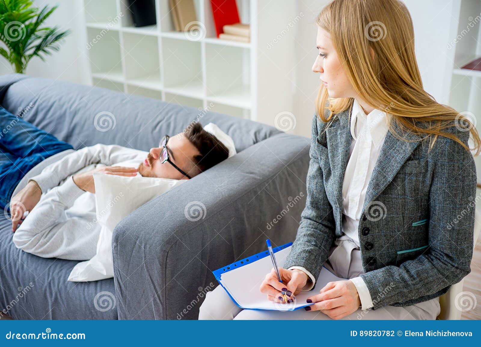 Young Man on Reception at Psychologist Stock Photo - Image of ...
