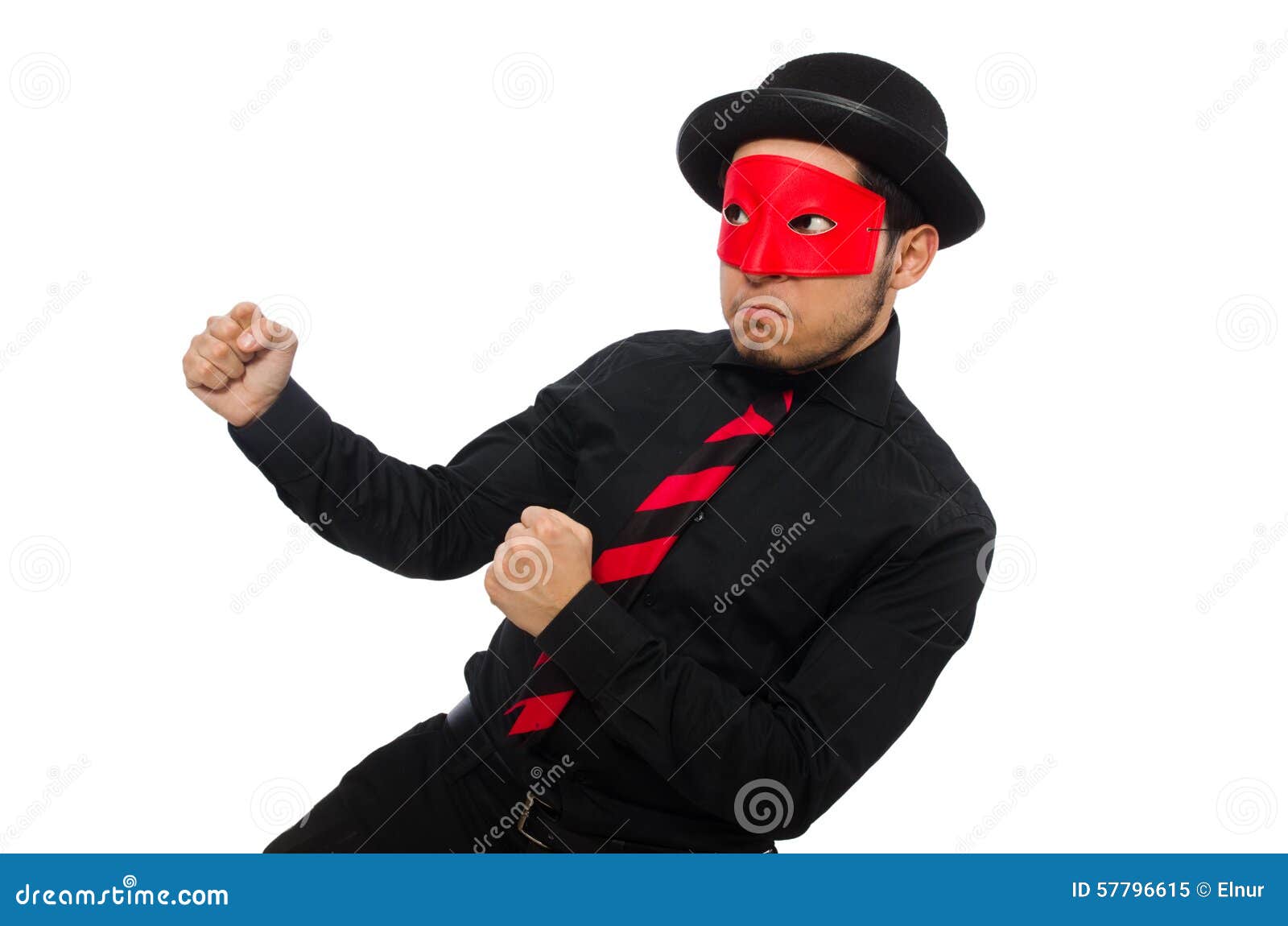 Young Man with Red Mask Isolated on White Stock Image - Image of masks ...