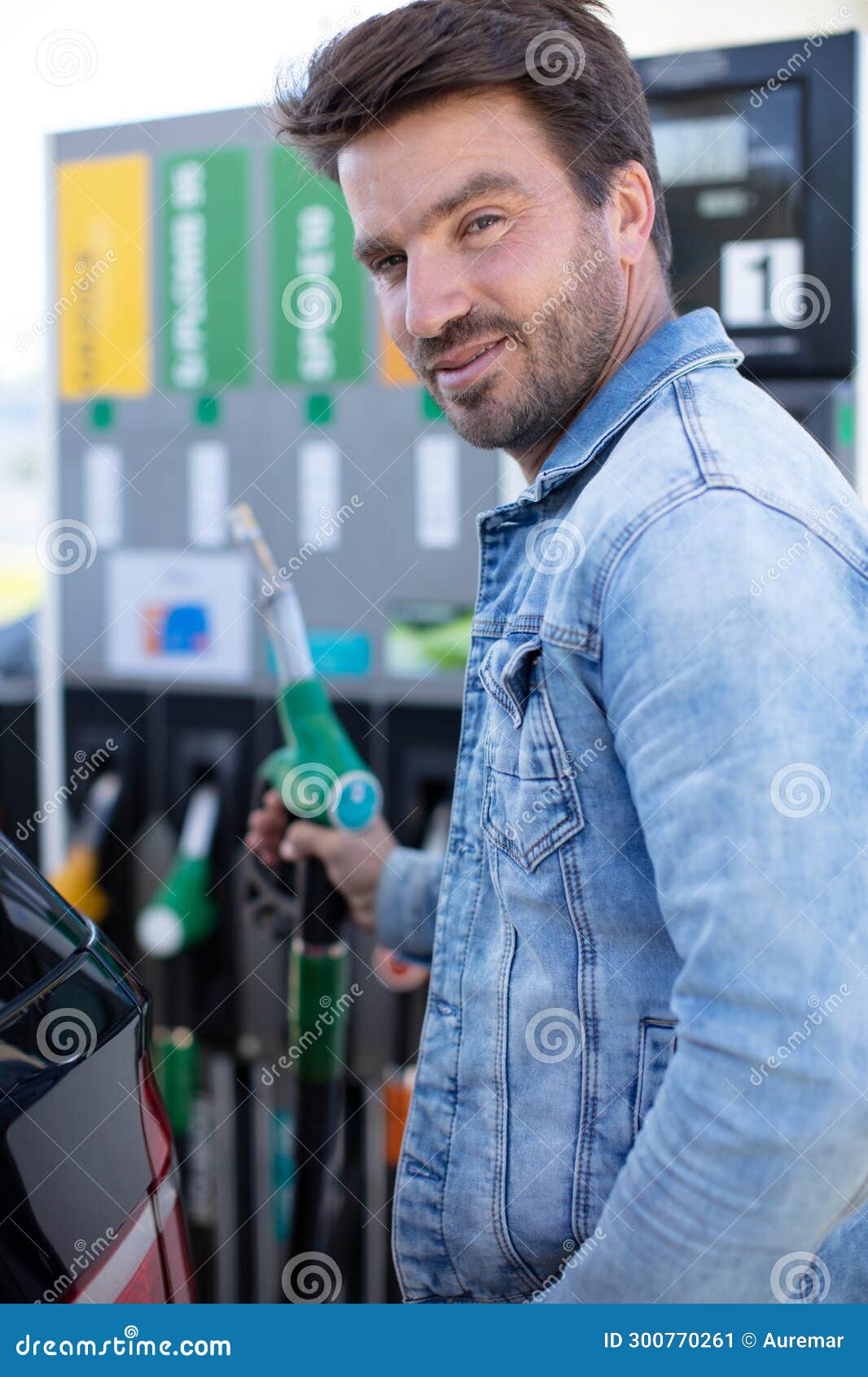Young Man Refuelling Car at Petrol Station Stock Image - Image of fuel ...