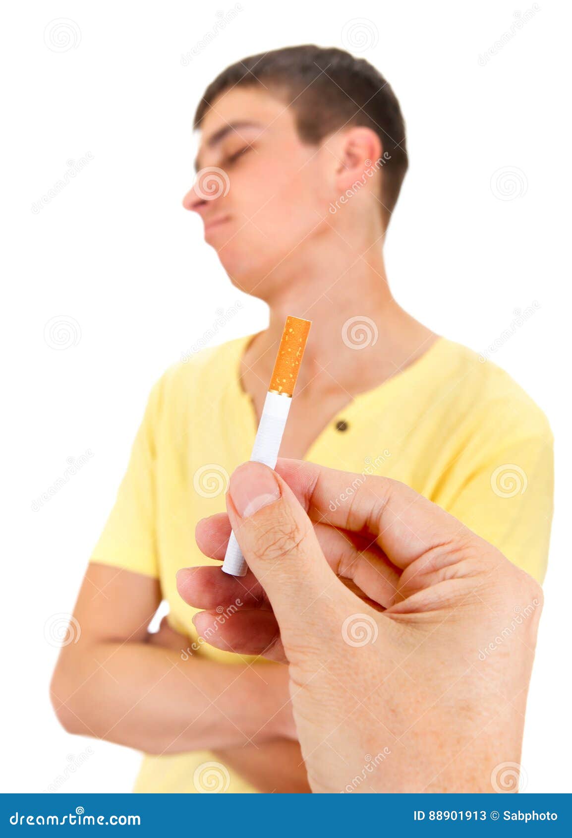 Young Man Refuse a Cigarette Stock Image - Image of offer, addiction ...