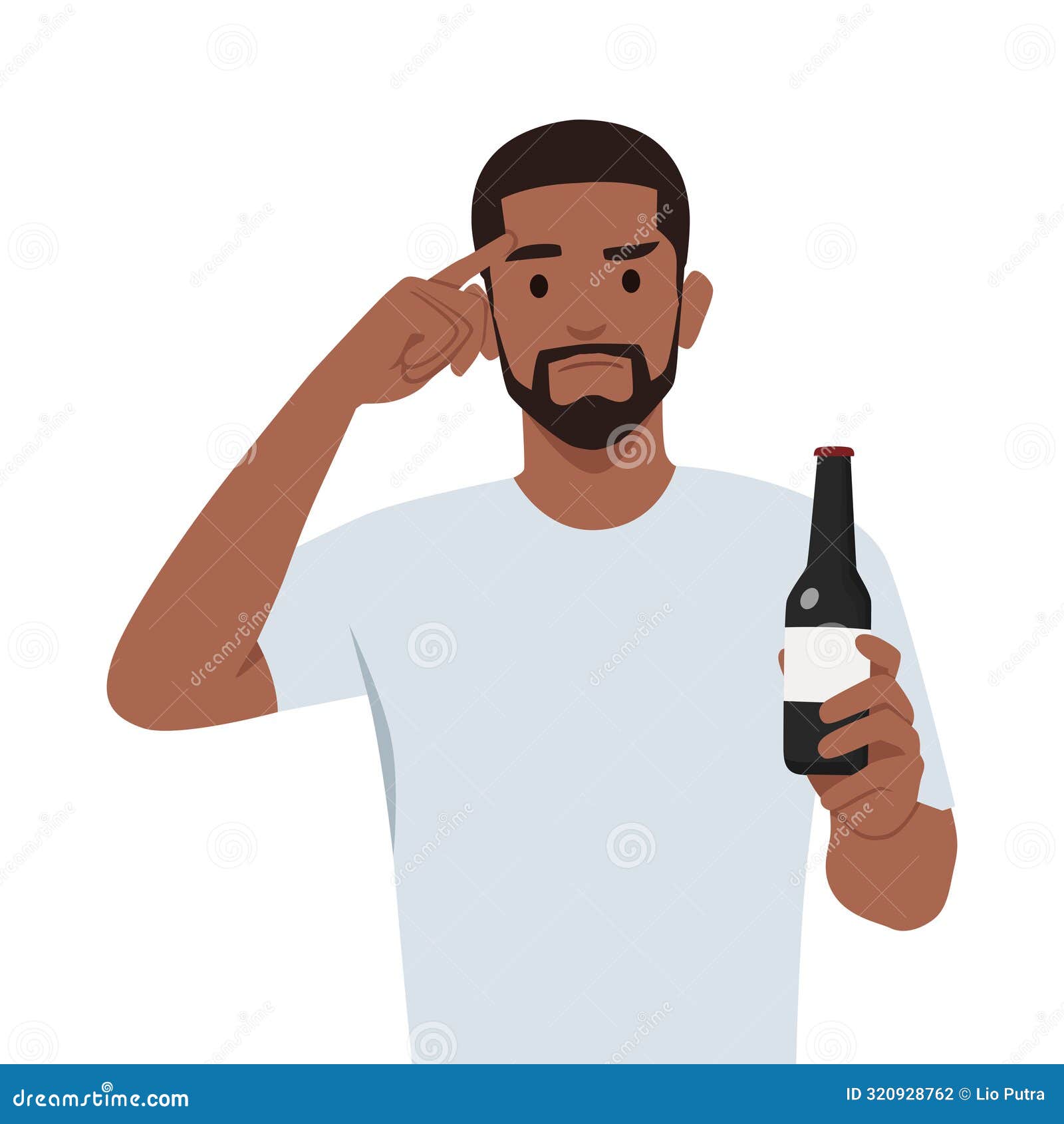 Young Man Refuse Drinking Alcohol. Decisive Male Make Hand Gesture Sign ...