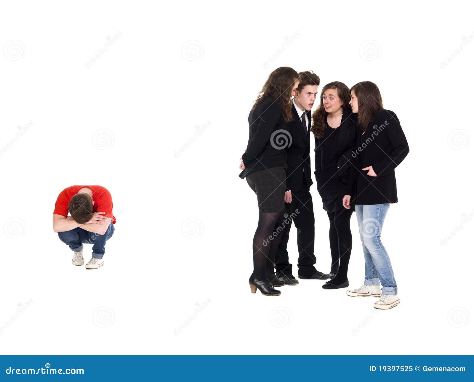 Young Man Rejected from the Group Stock Image - Image of male, leisure ...