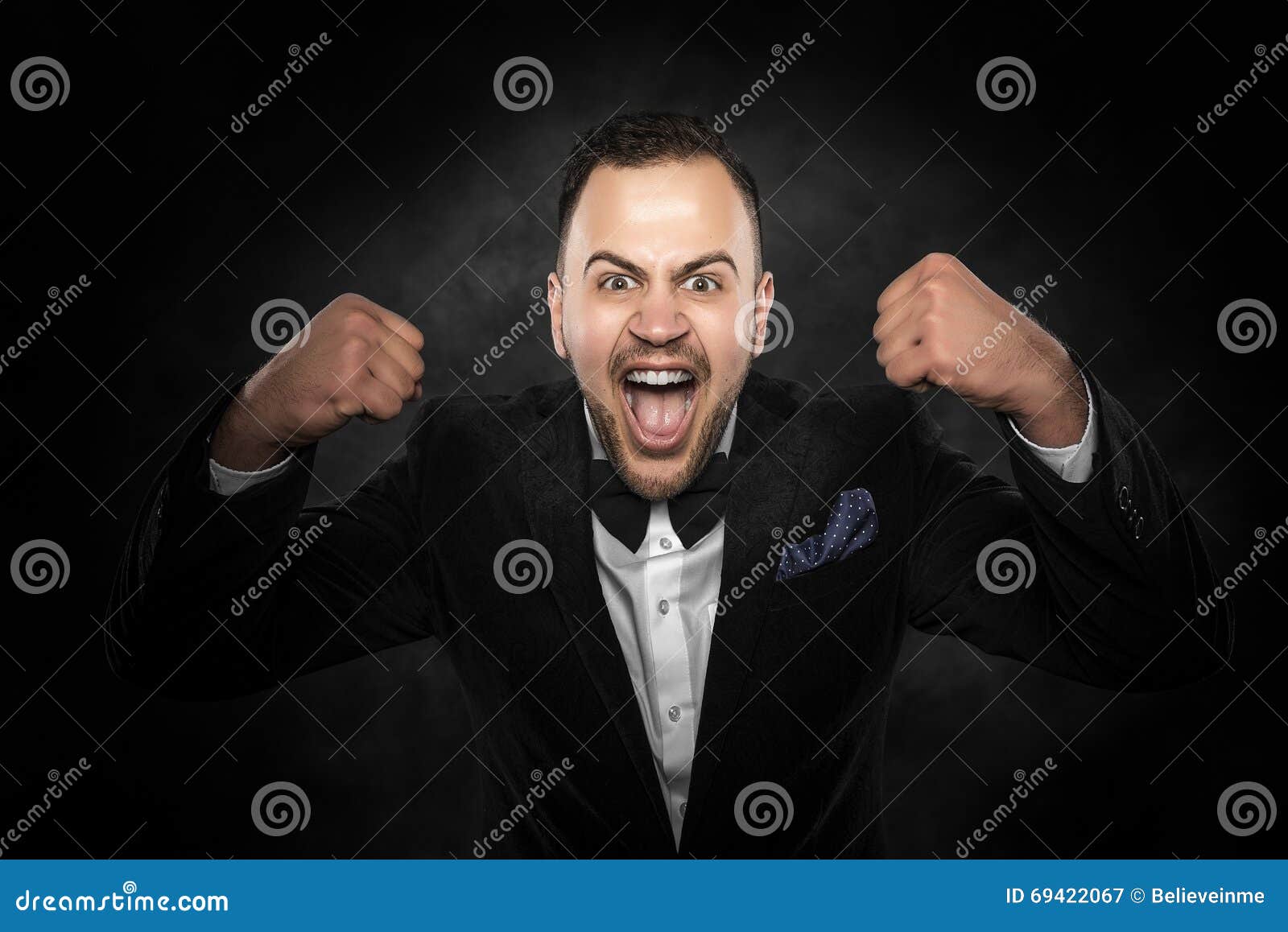 Young man rejoicing. stock image. Image of gladness, caucasian - 69422067
