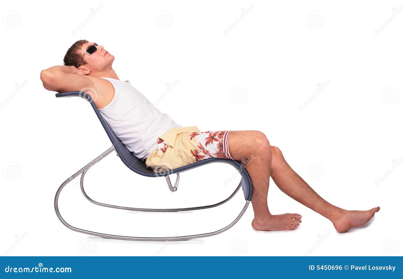 Young Man Relaxes in Lounge Stock Photo - Image of attractive, business ...