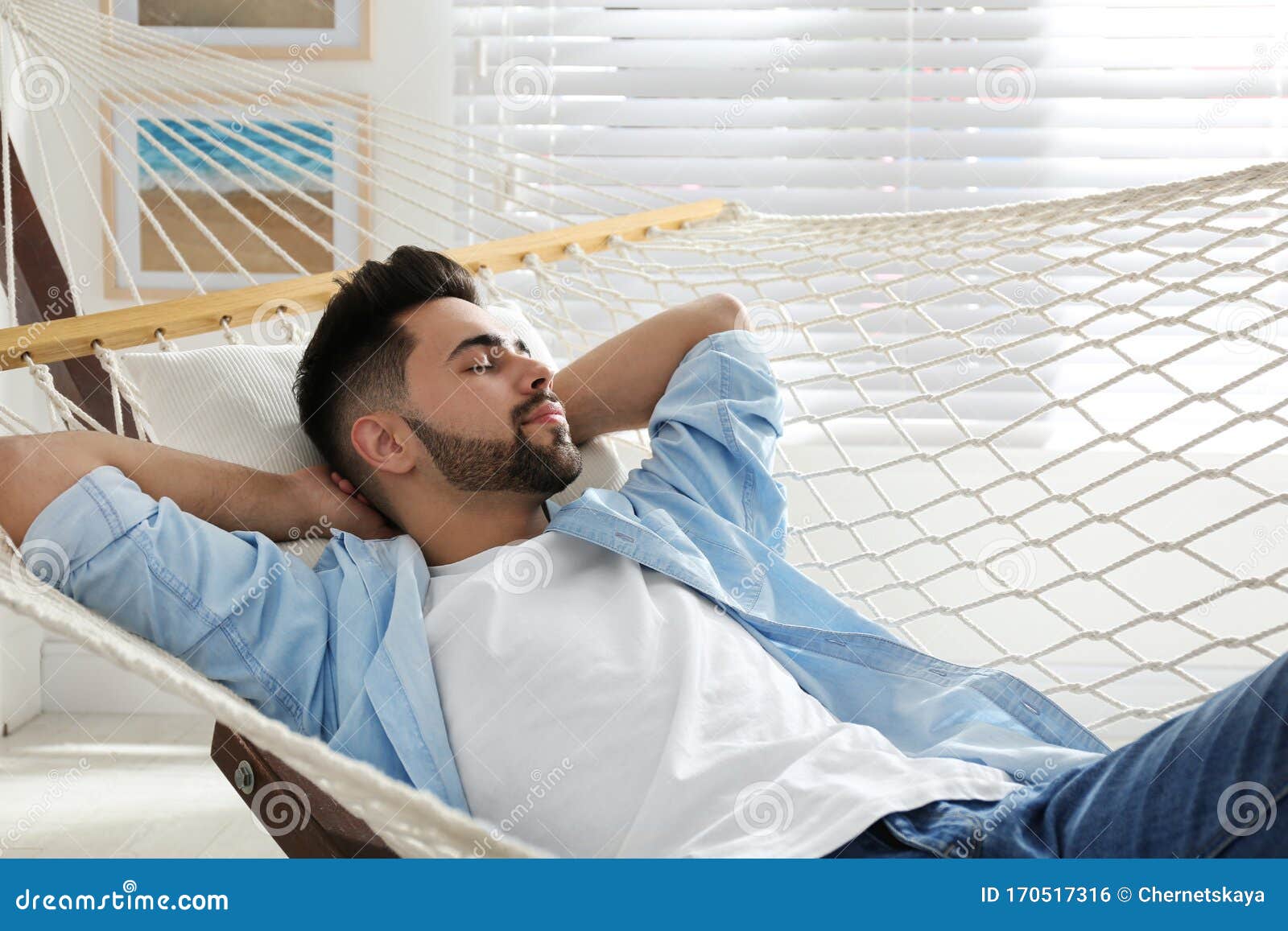 Young Man Relaxing in Hammock Stock Photo - Image of chill, boho: 170517316