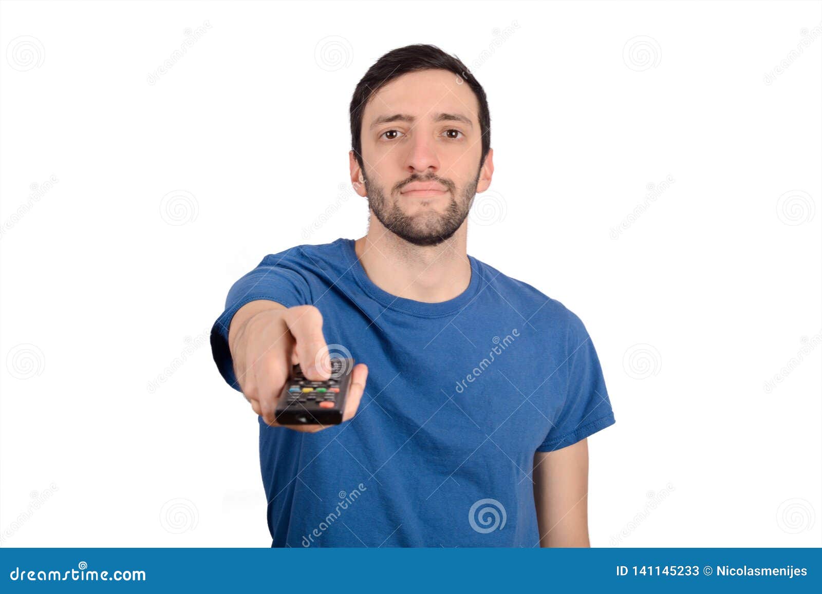 Young Man with Remote Control Stock Image - Image of equipment, digital ...
