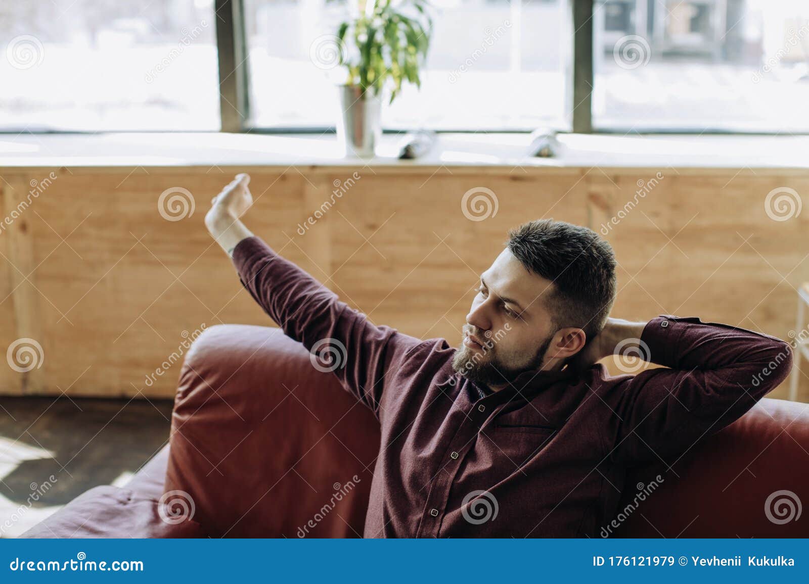 Young Man Resting after Hard Work Stock Image - Image of indoors, work ...